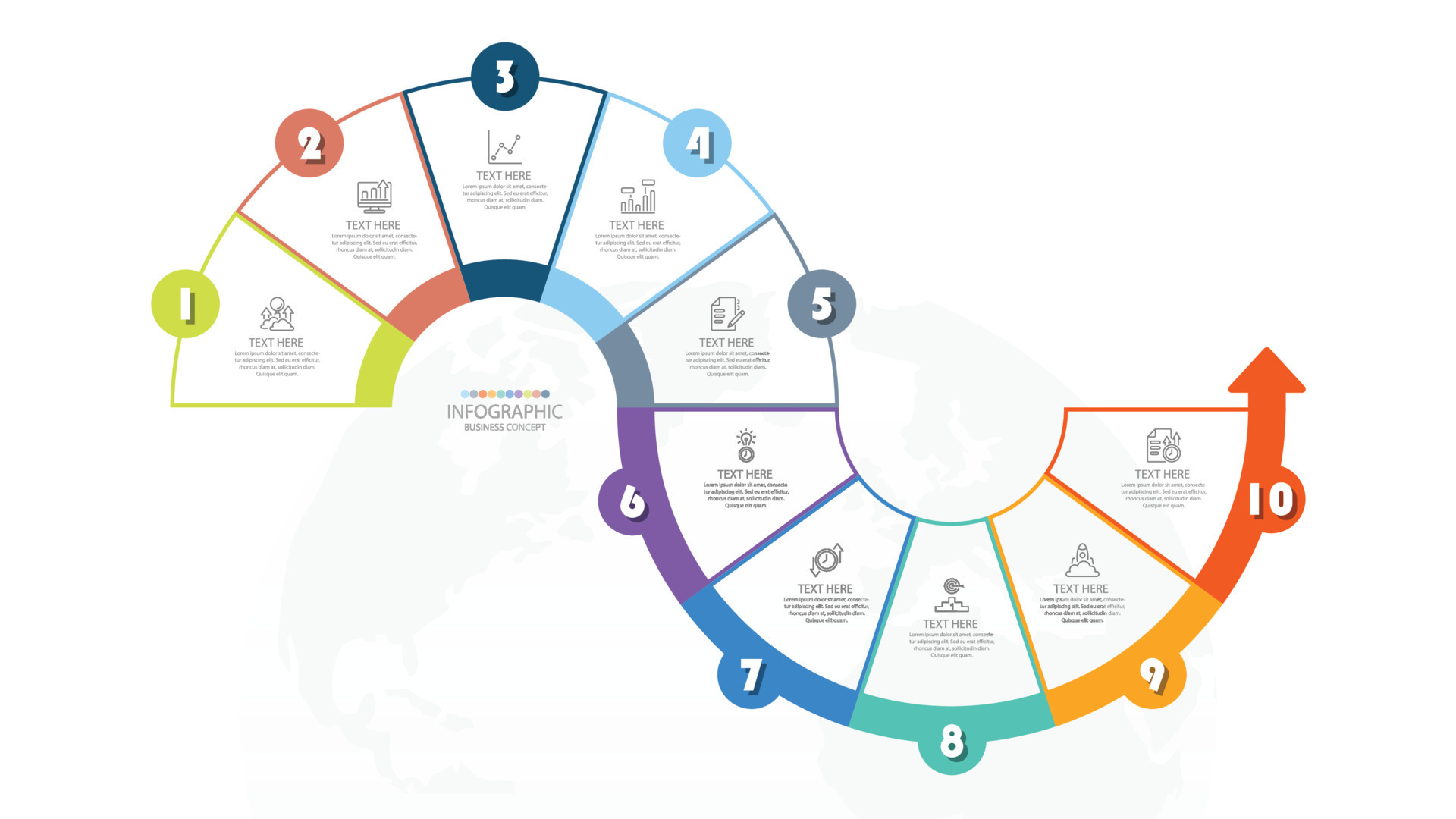 Basic circle infographic template with 10 steps, process or options ... Basic circle infographic template with 10 steps, process or options ...