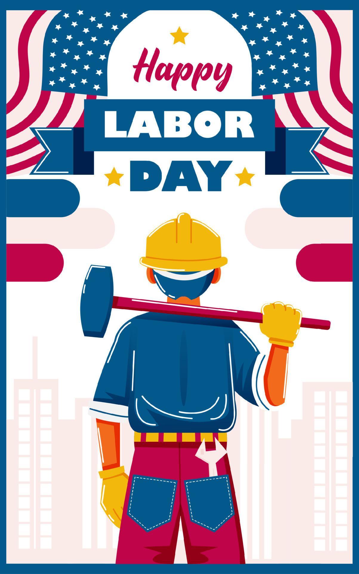 Happy Labor Day Poster, Man Holding Hammer 10577721 Vector Art at Vecteezy Happy Labor Day Poster, Man Holding Hammer 10577721 Vector Art at Vecteezy