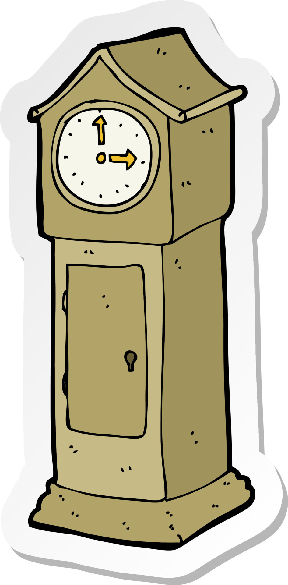 Sticker Of A Cartoon Grandfather Clock 10580949 Vector Art At Vecteezy