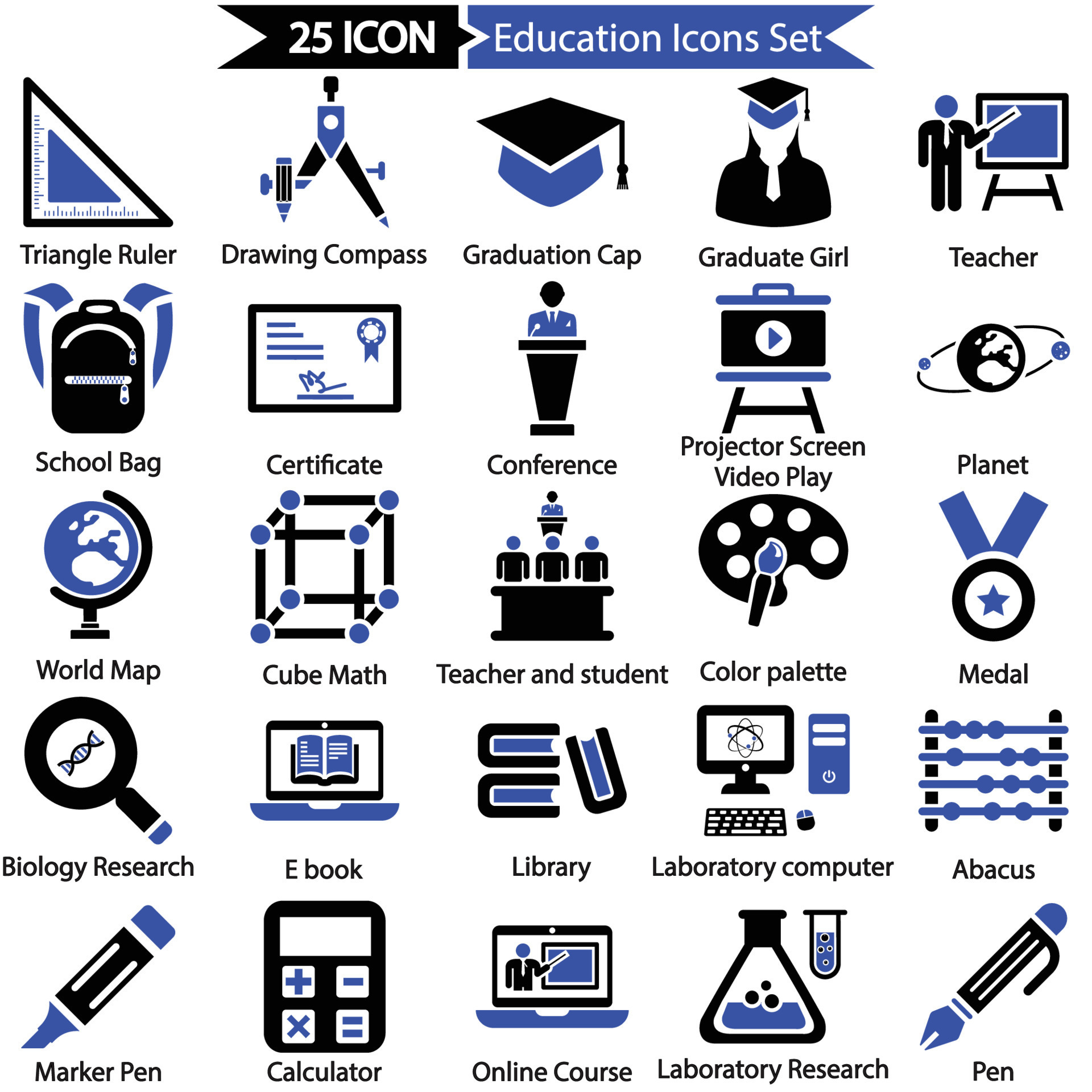 Education Icons Set 10582522 Vector Art at Vecteezy