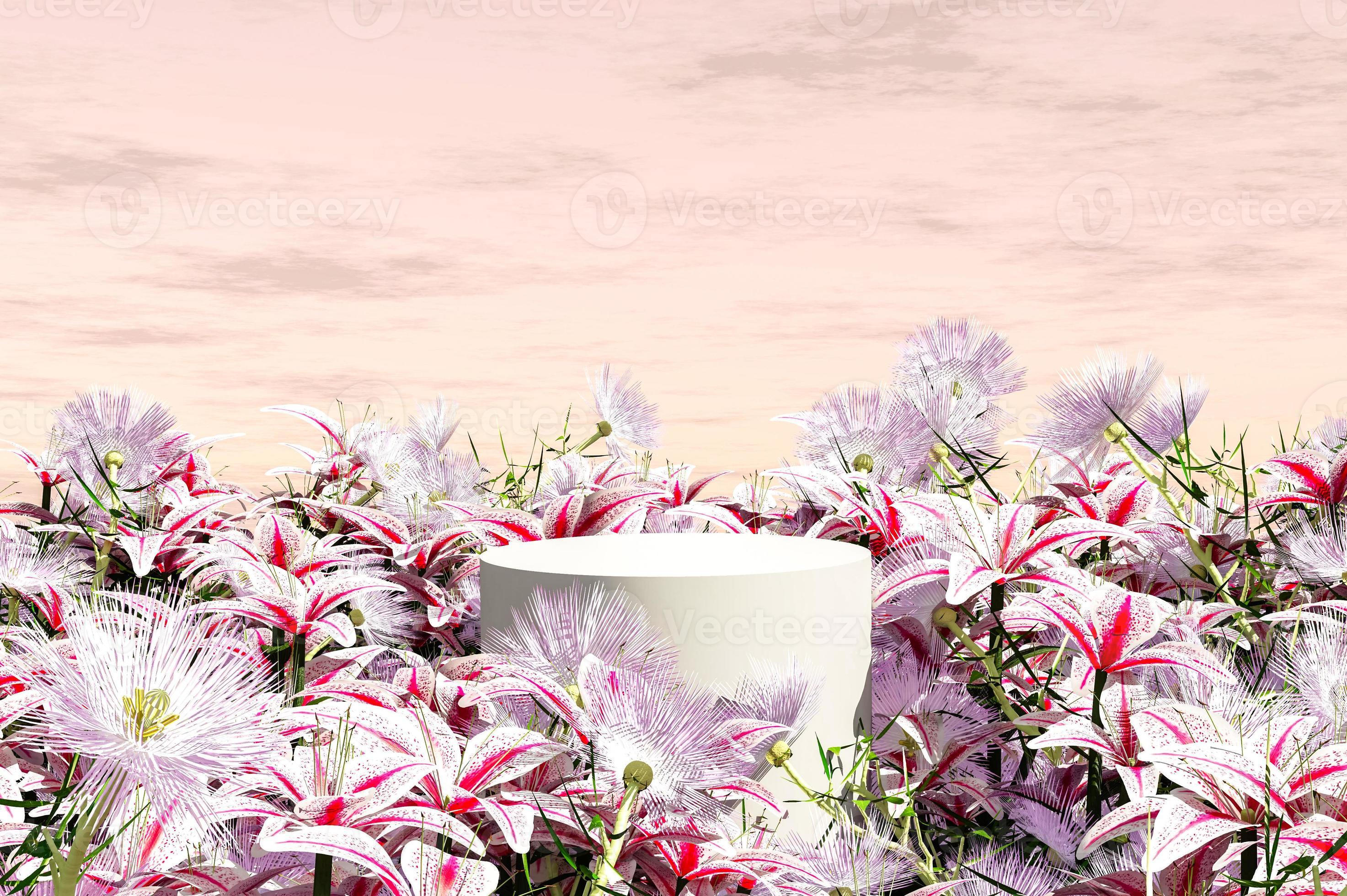 Field Of Pink Flowers Wallpaper