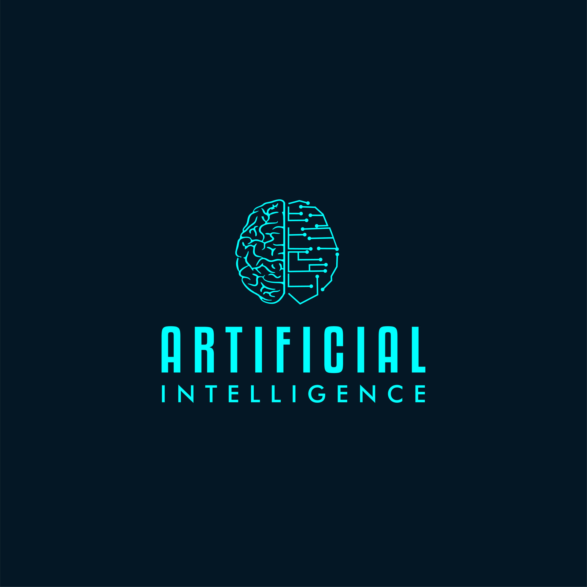 Artificial intelligence icon logo illustration template, future ...