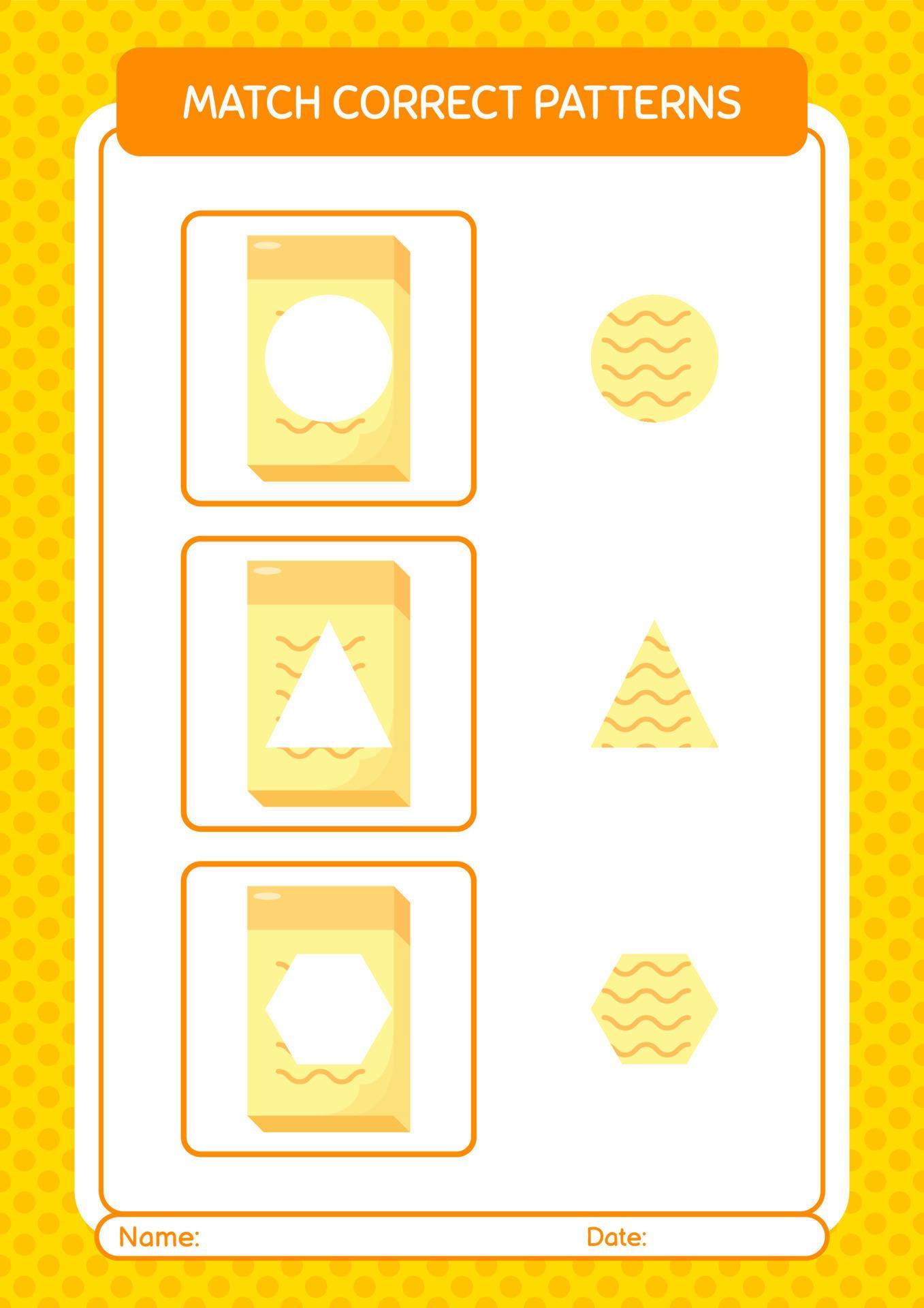 Match pattern game with note. worksheet for preschool kids, kids ...