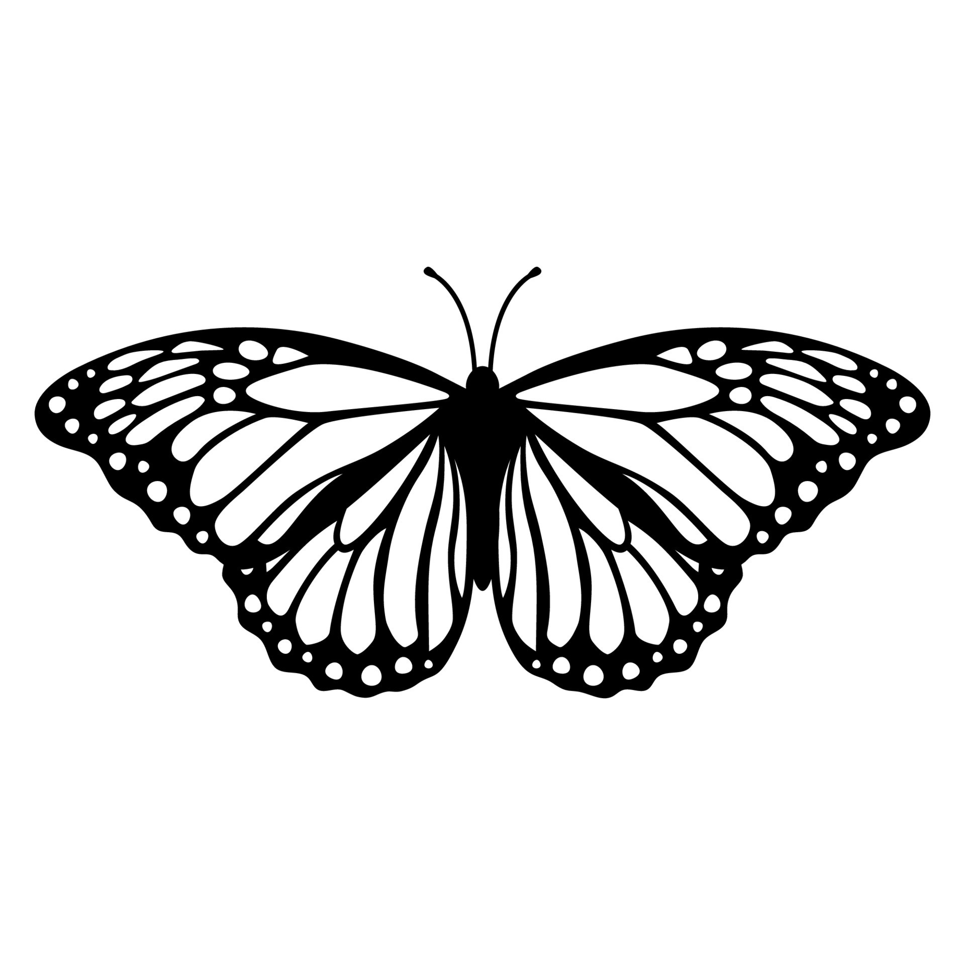 Monarch butterfly silhouette. Vector illustration isolated on white ... Monarch butterfly silhouette. Vector illustration isolated on white ...
