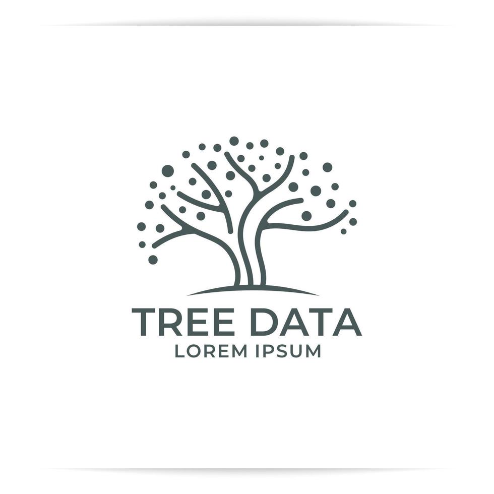 tree technology logo design vector, branch, connect, data, digital ...