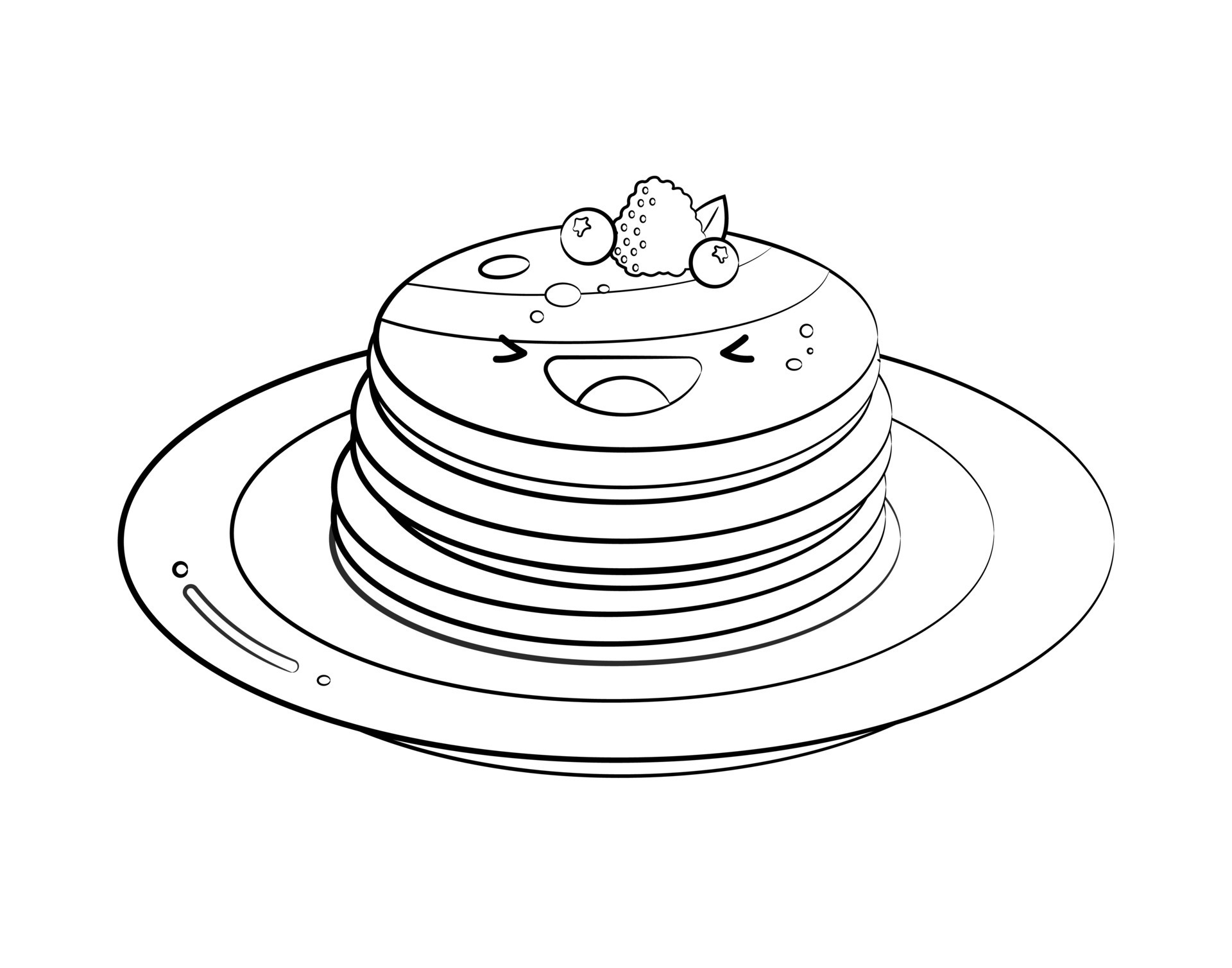 Outline Style cute Pancakes vector icon isolated on white background ... Outline Style cute Pancakes vector icon isolated on white background ...