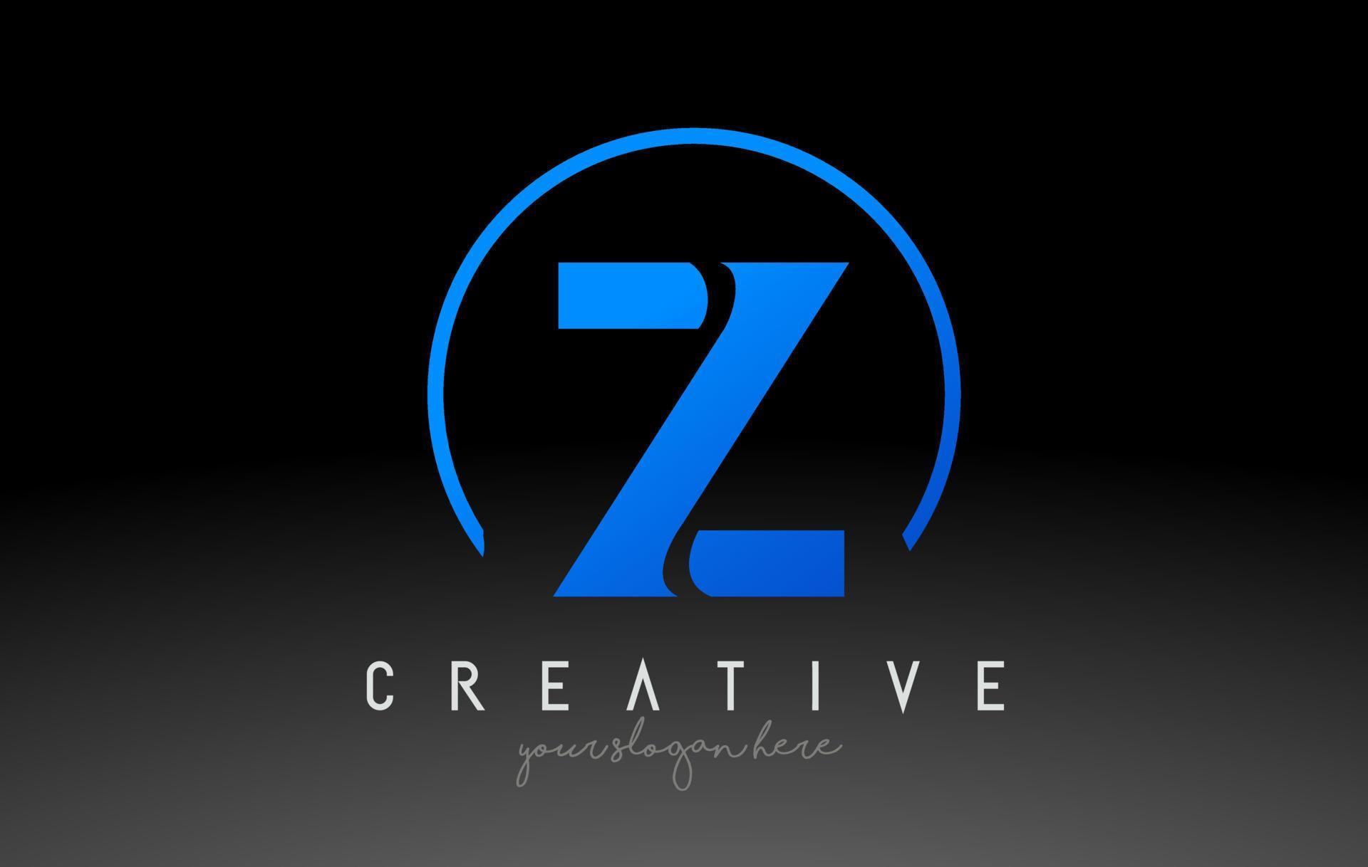 Z Letter Logo Design with Black Blue Color. Cool Modern Icon Template. 10596423 Vector Art at ...