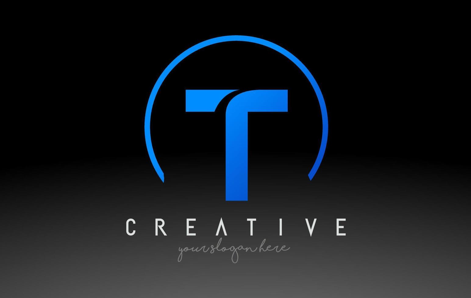 diseño de logotipo de letra t con color azul negro. Plantilla de icono moderno genial. 10596452 ...