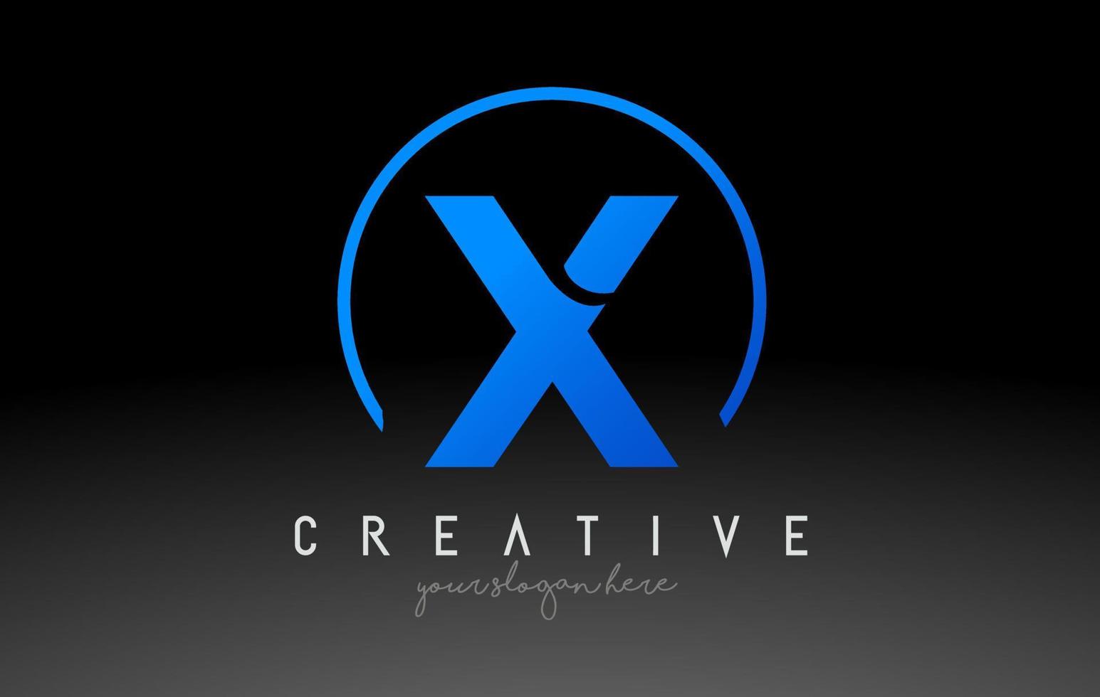 X Letter Logo Design with Black Blue Color. Cool Modern Icon Template. 10596535 Vector Art at ...