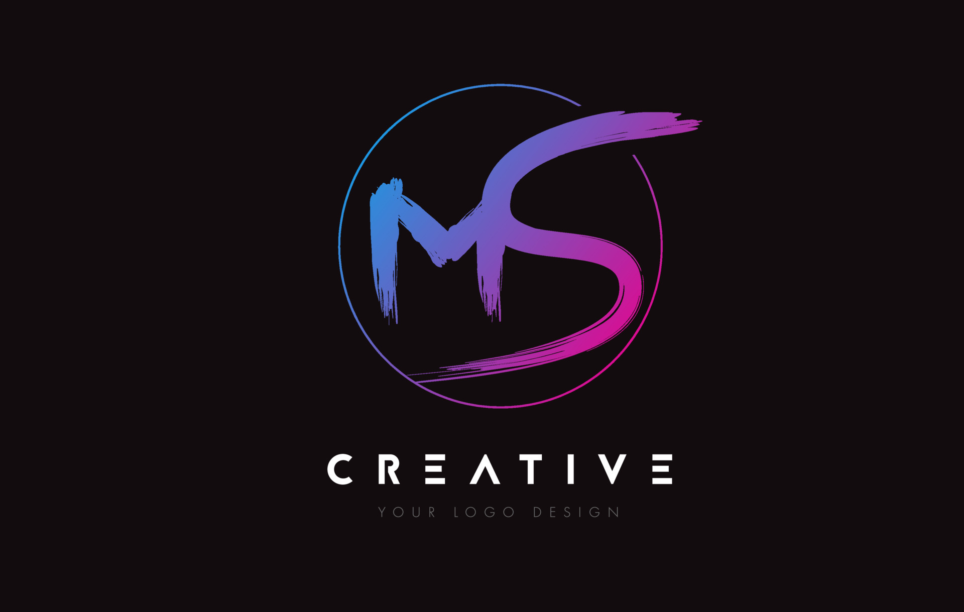 Creative Colorful MS Brush Letter Logo Design. Artistic Handwritten ... Creative Colorful MS Brush Letter Logo Design. Artistic Handwritten ...