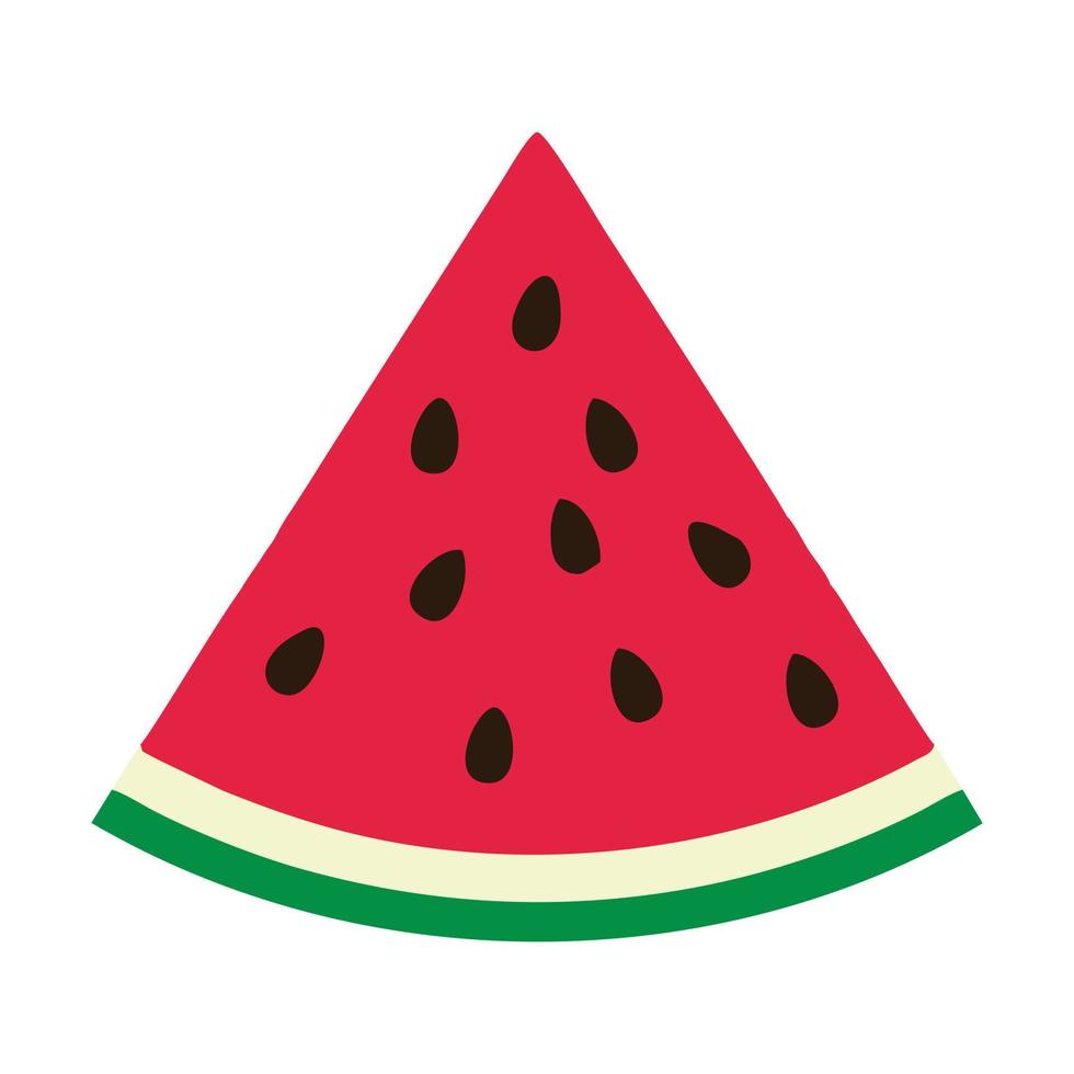 Illustration of a delicious slice of watermelon. Simple flat design ...