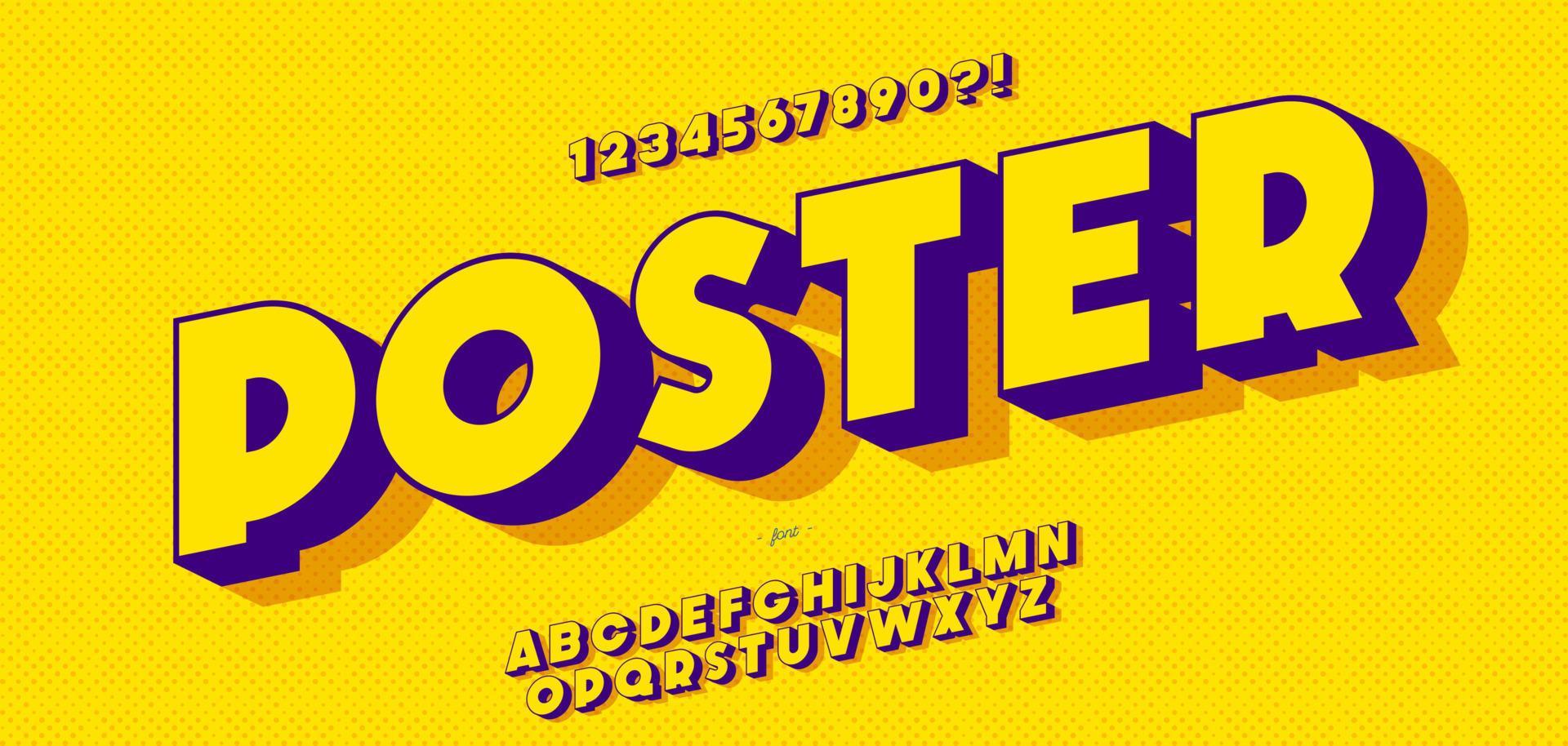 Vector Poster Font 3d Bold Style Modern Typography 10597881 Vector Art