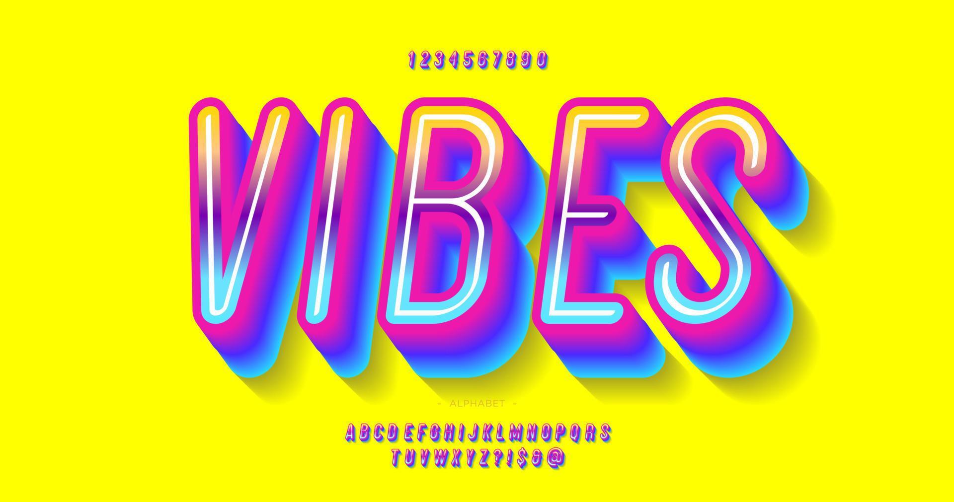 Vector Vibes Font 3d Bold Colorful Style Modern Typography 10598059