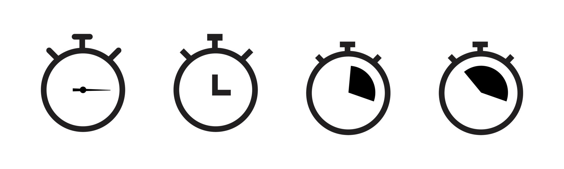 Countdown Timer Collection Set Of Timer Icons Timer And Stopwatch