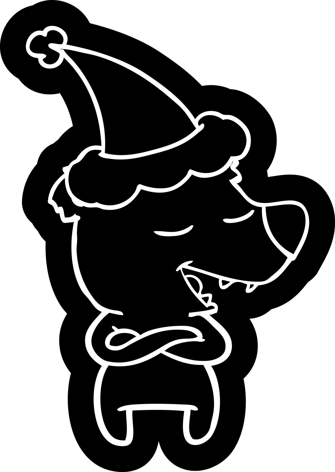 Cartoon Icon Of A Bear Wearing Santa Hat 10603562 Vector Art At Vecteezy