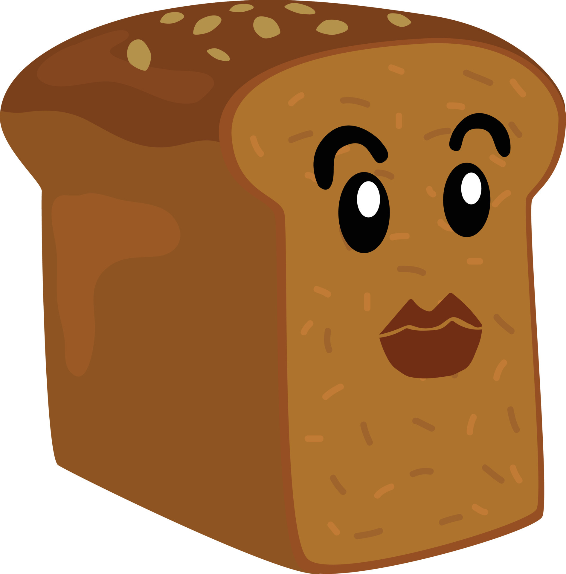 Background Vector Illustration Mascot Cute Bread Character Isolated On