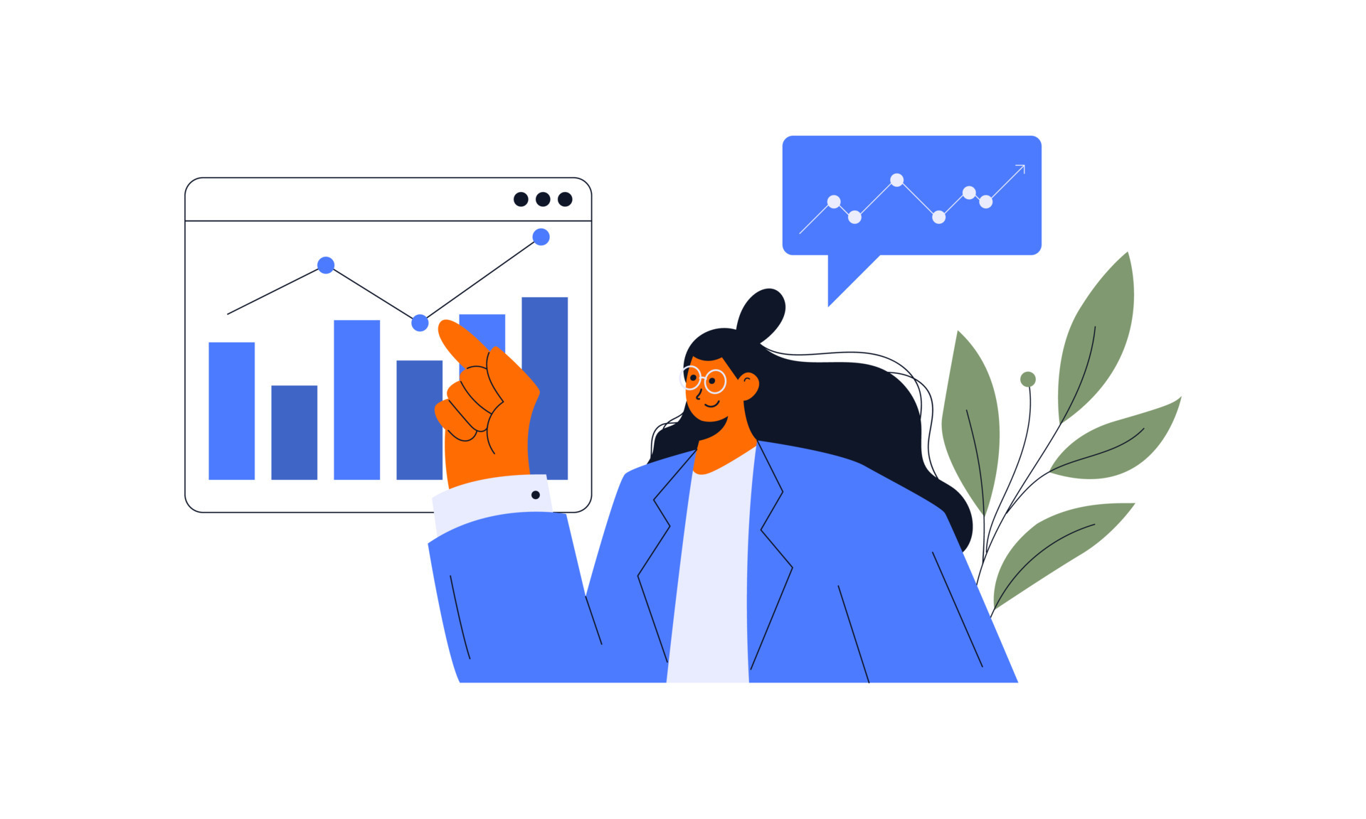 Flat Vector Design Statistical And Data Analysis For Business Finance