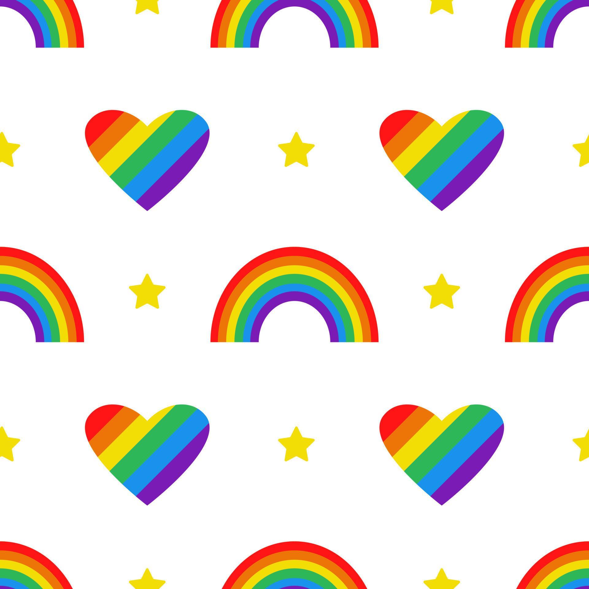 Lgbt Seamless Pattern Vector Lgbt Pattern With Pride Elements Heart