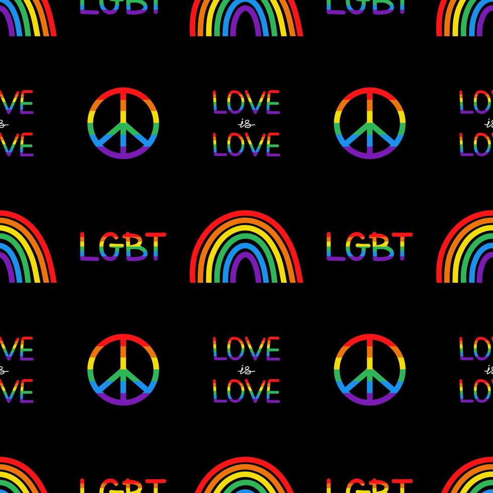 LGBT seamless pattern. Vector LGBT pattern with pride elements ...