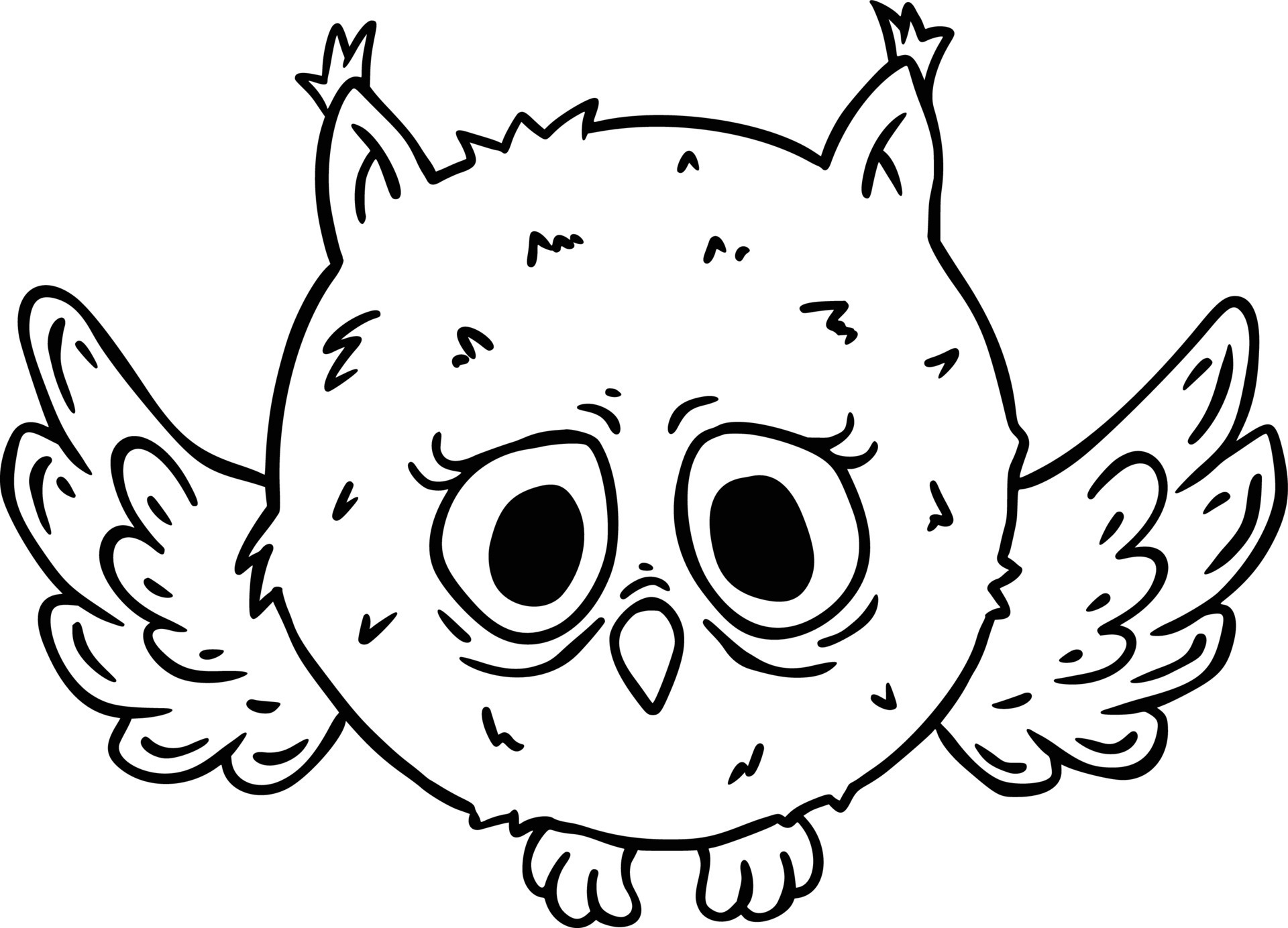 Cute Owl Coloring Page 10606695 Vector Art at Vecteezy