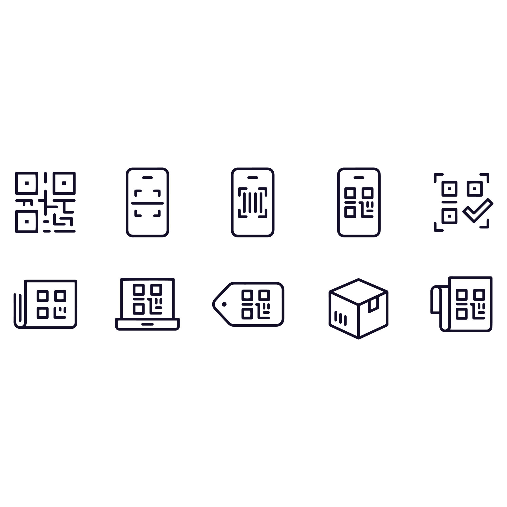 QR Code and Bar Code Icons vector design 10618994 Vector Art at Vecteezy