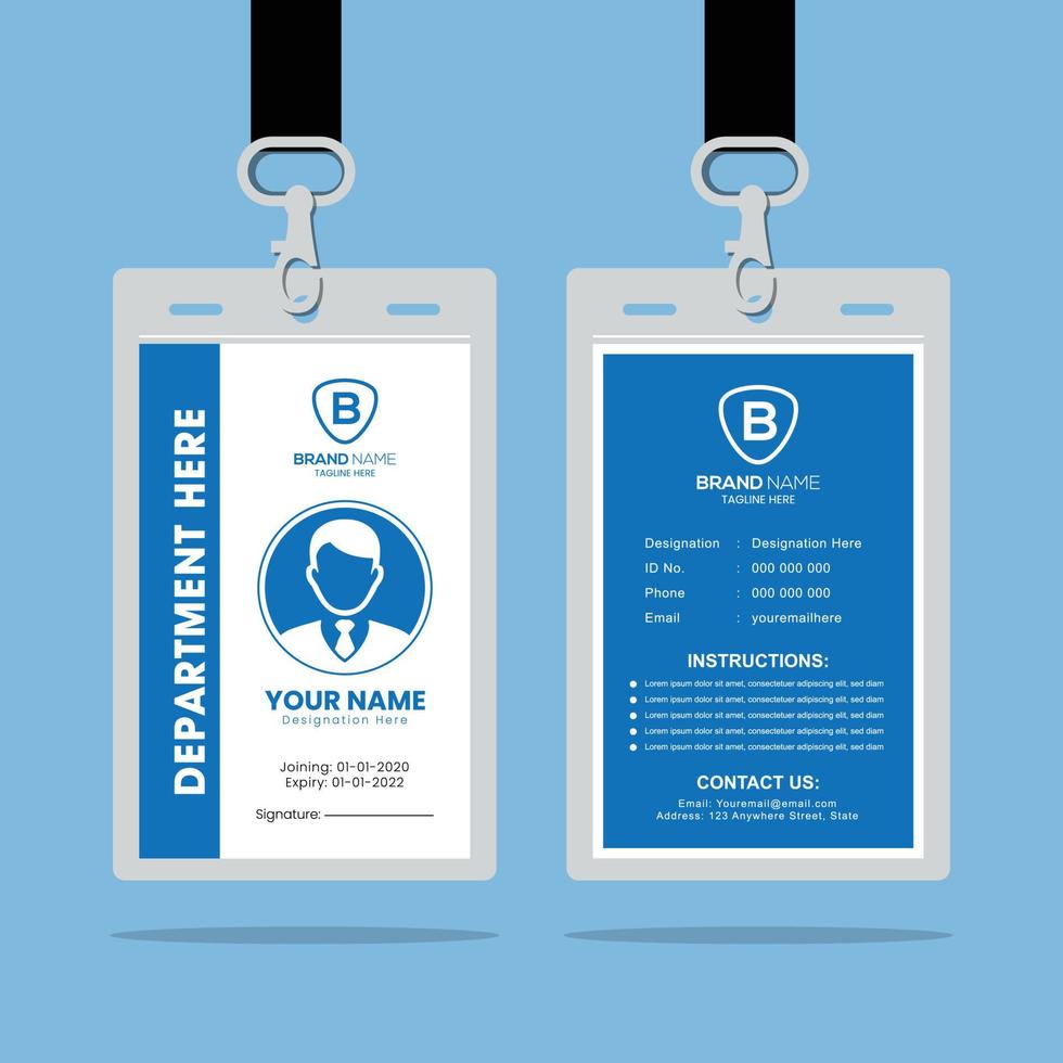 Clean And Simple Id Card Design Template 10626702 Vector Art At Vecteezy