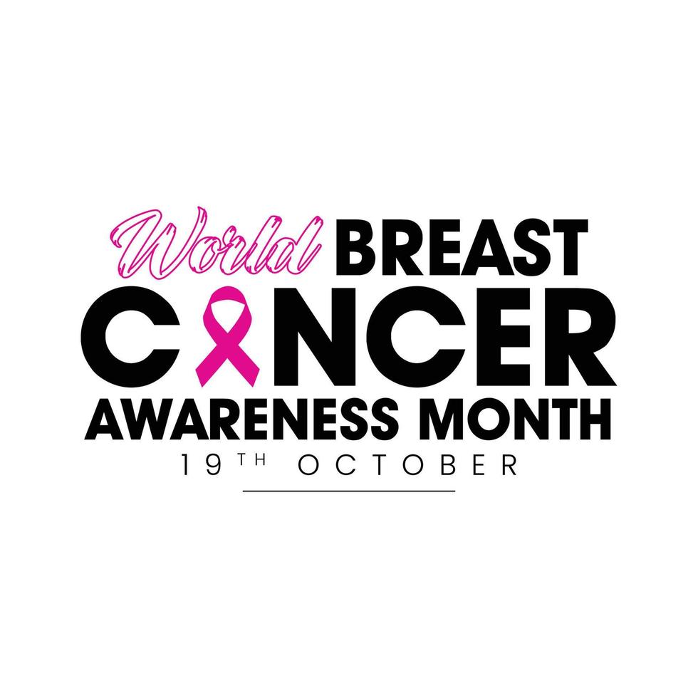 World Breast Cancer Awareness Month In October Vector Illustration