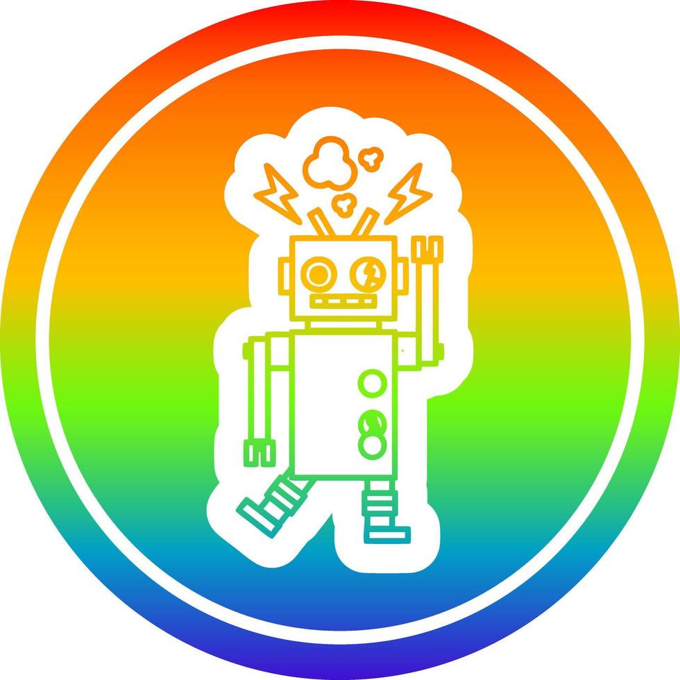 Malfunctioning Robot Circular In Rainbow Spectrum 10627719 Vector Art