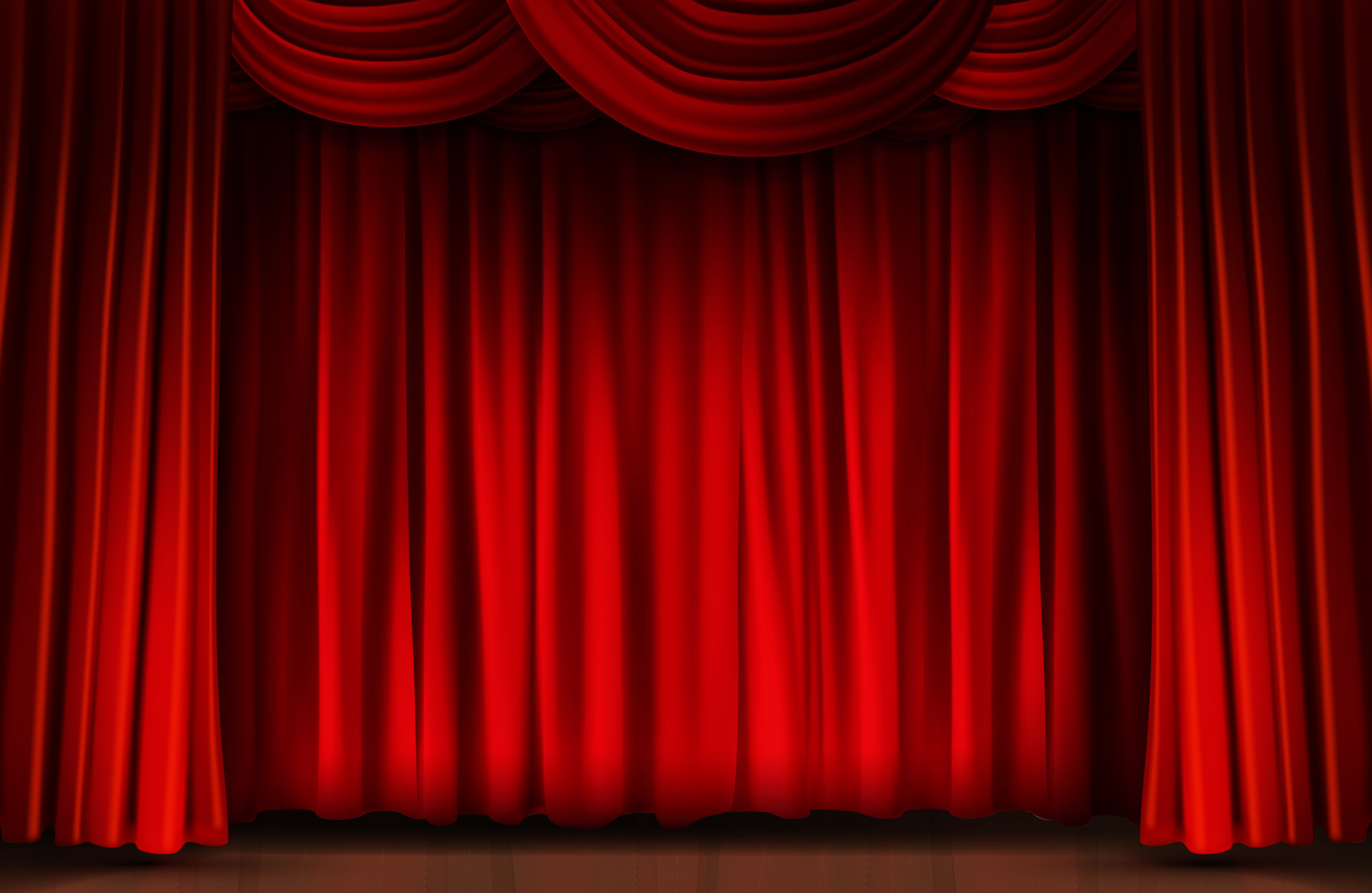Red Curtain Closes on Stage Background. vector Illustration 10628227 ...