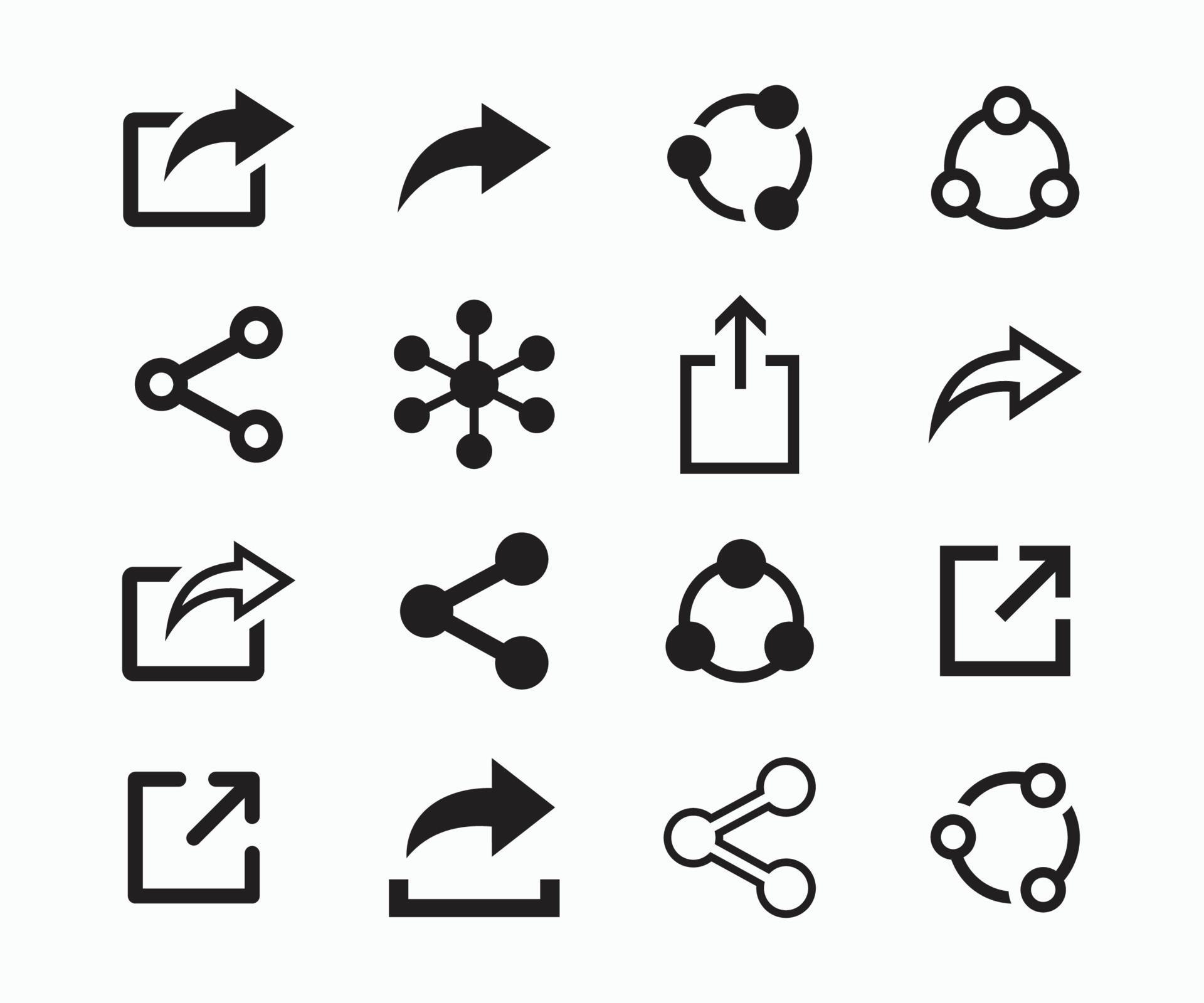 Share icon set vector template. Share Vector Icon Set Collections. 10628611 Vector Art at Vecteezy