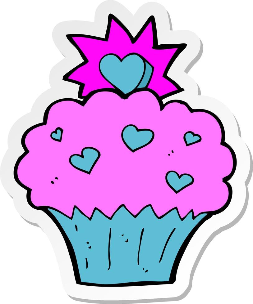 pegatina de un cupcake de corazón de amor de dibujos animados 10629120 ... pegatina de un cupcake de corazón de amor de dibujos animados 10629120 ...