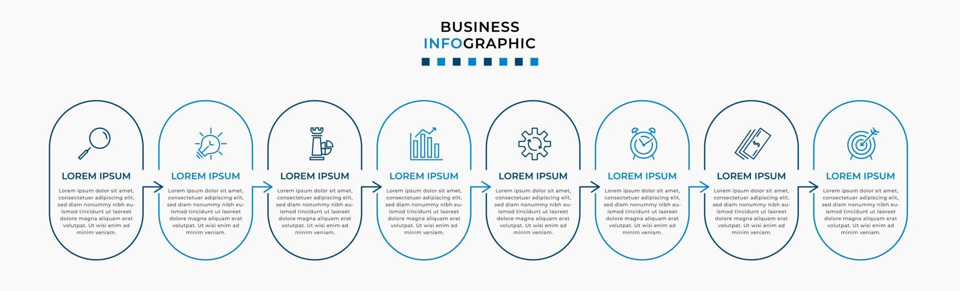 Vector Infographic design business template with icons and 8 options or steps. Can be used for ...