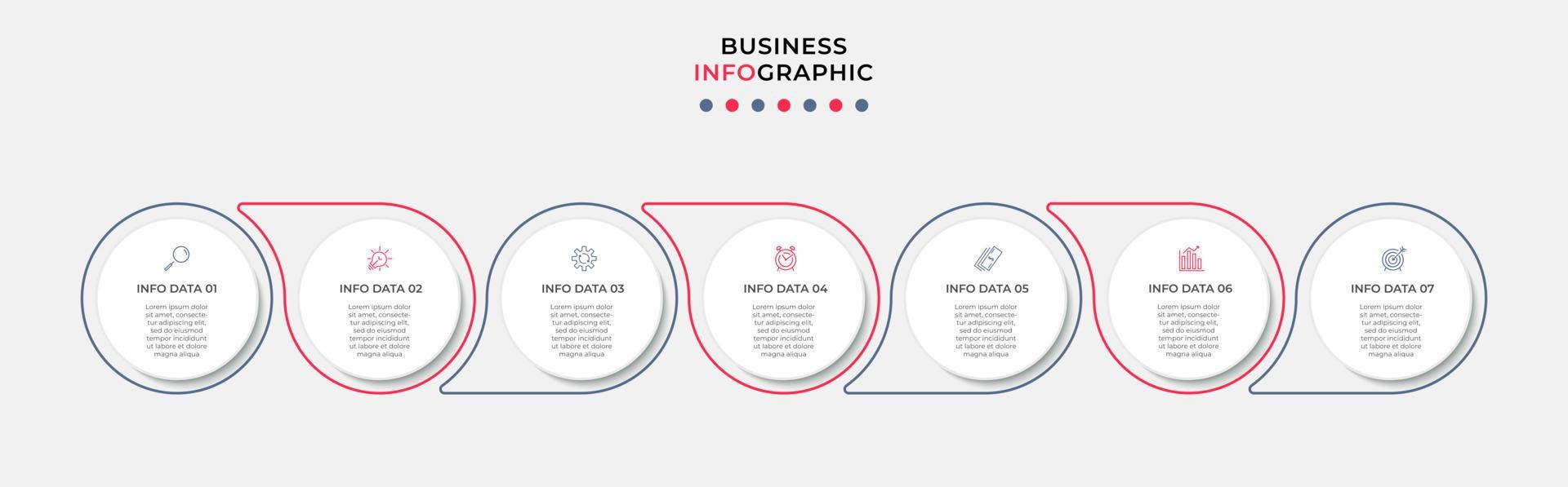 Business Infographic design template Vector with icons and 7 options or ...