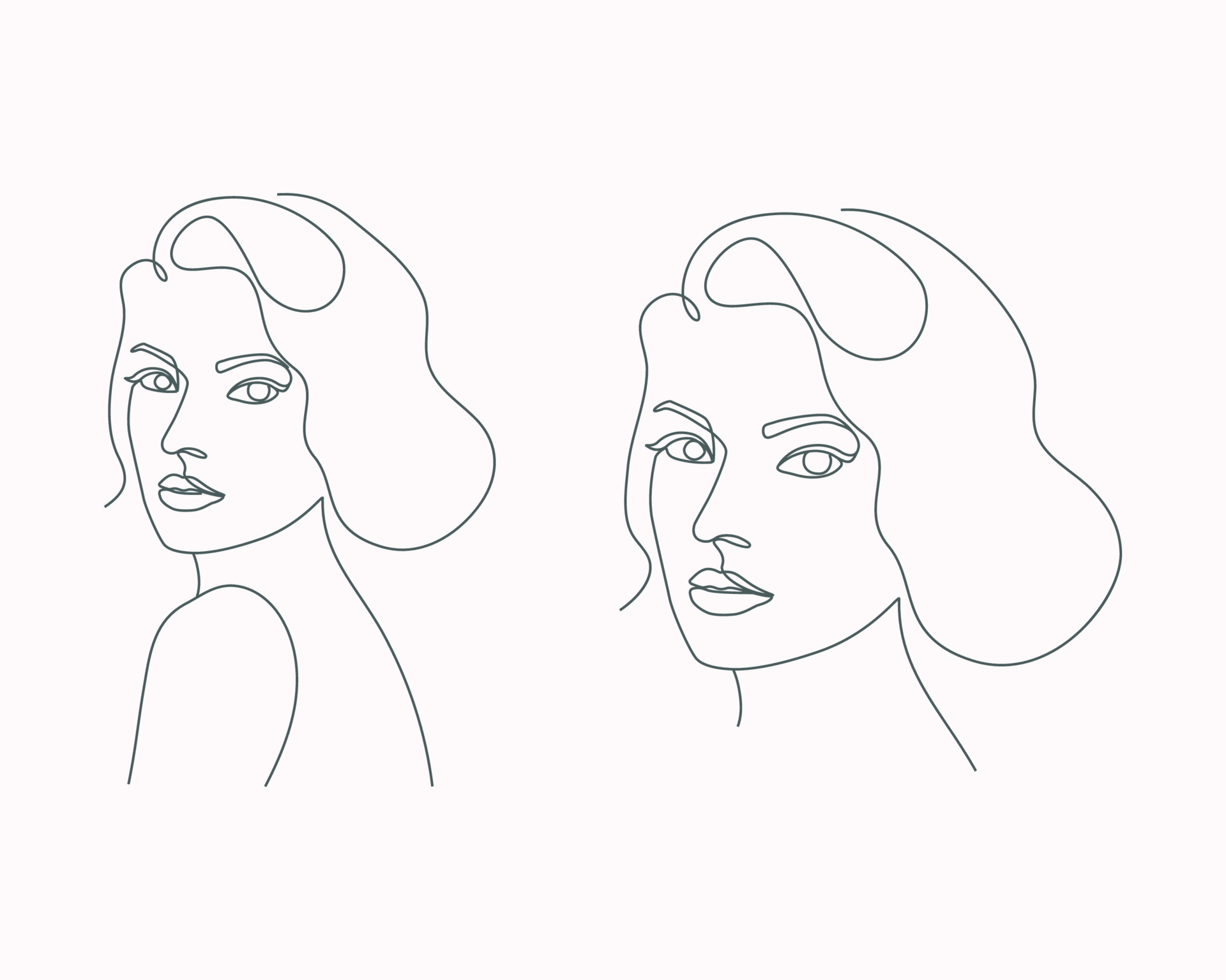 Beauty Female Face Line Art Woman Portrait Drawing 10634351 Vector Art At Vecteezy