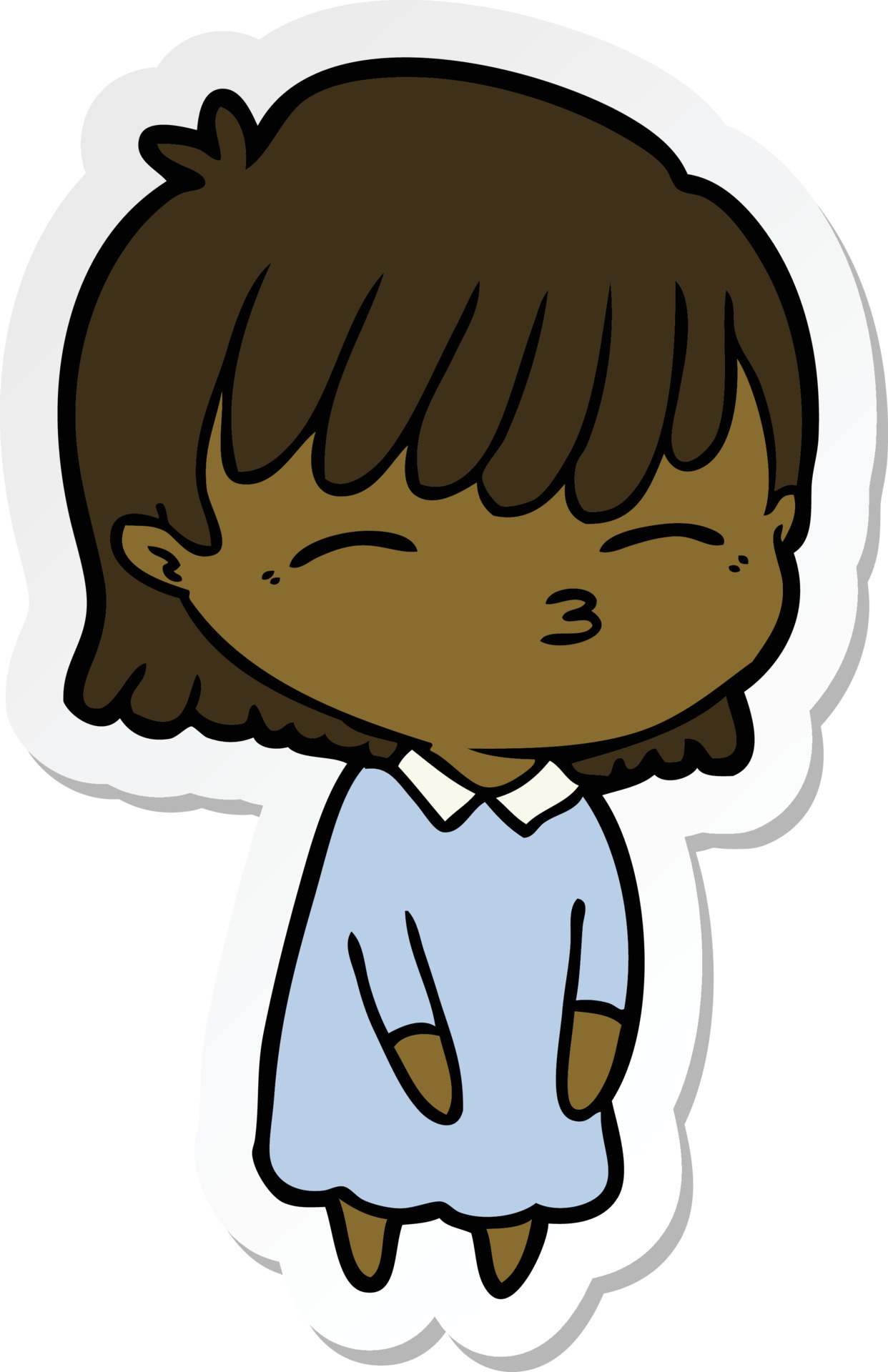 sticker of a cartoon woman 10636716 Vector Art at Vecteezy