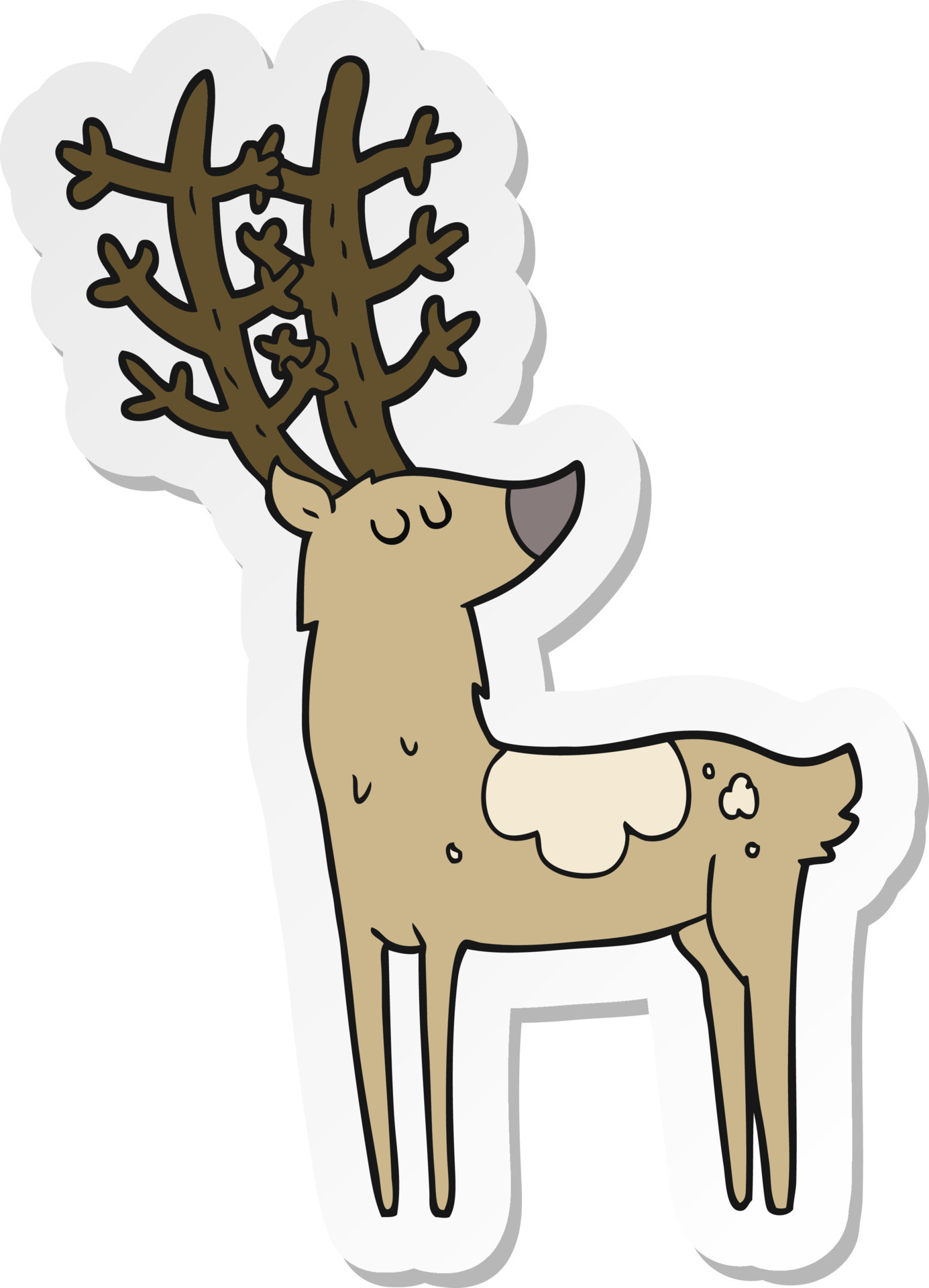 Sticker Of A Cartoon Stag 10643300 Vector Art At Vecteezy