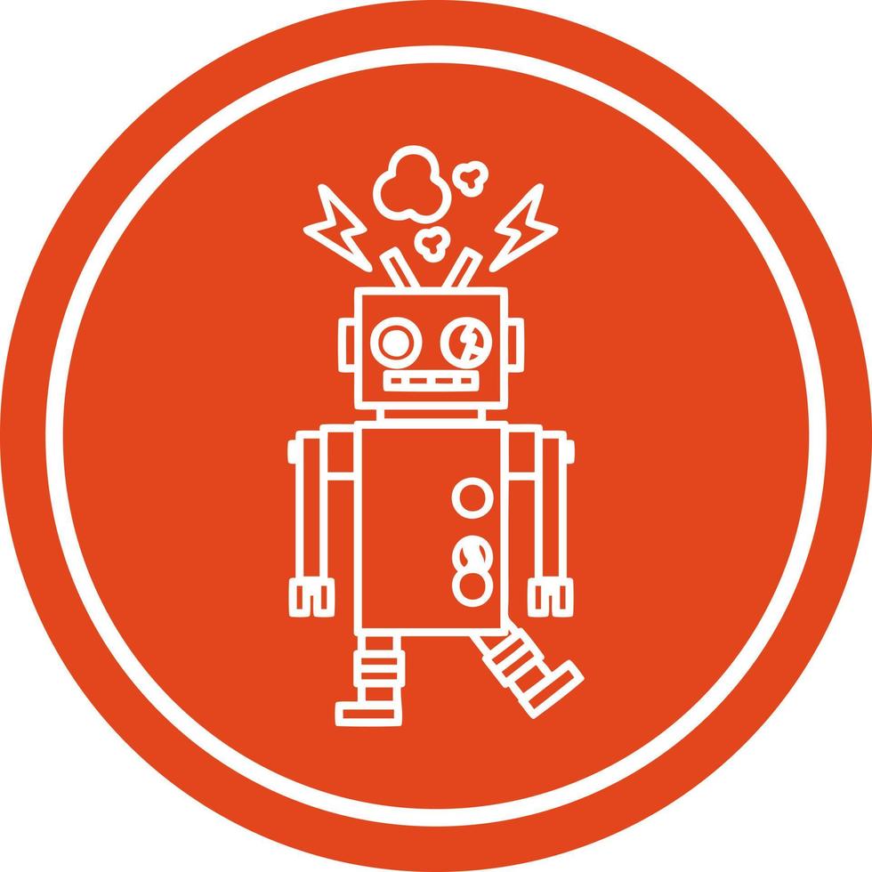 Malfunctioning Robot Circular Icon 10647708 Vector Art At Vecteezy