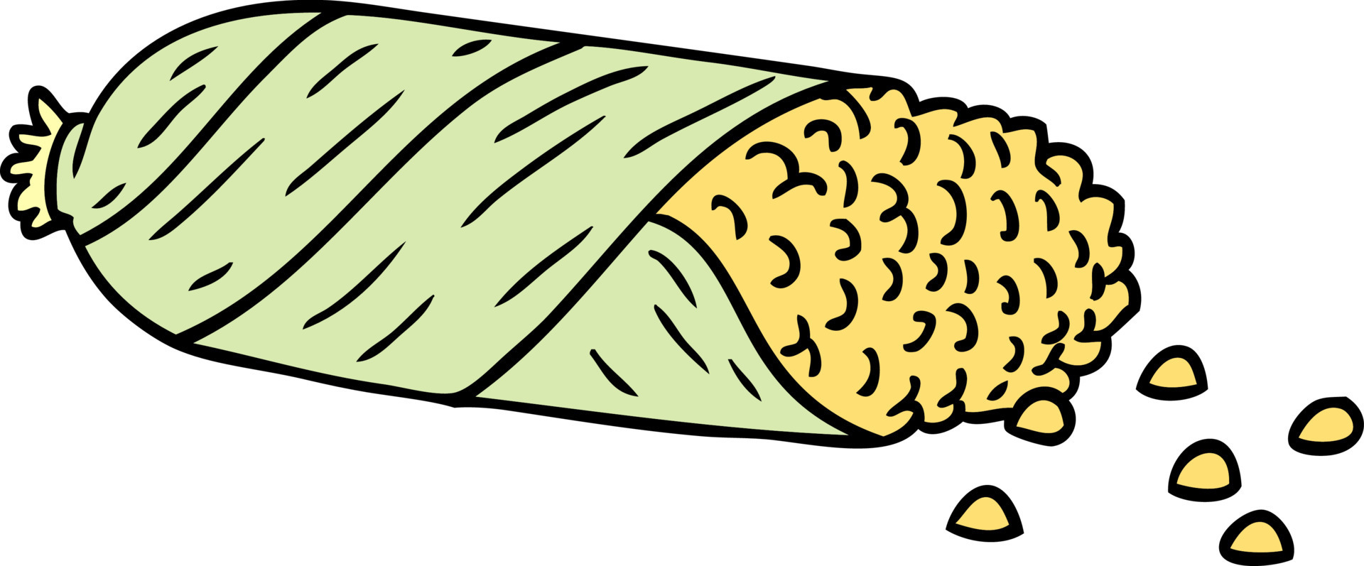 Cartoon Doodle Of Fresh Corn On The Cob 10648818 Vector Art At Vecteezy