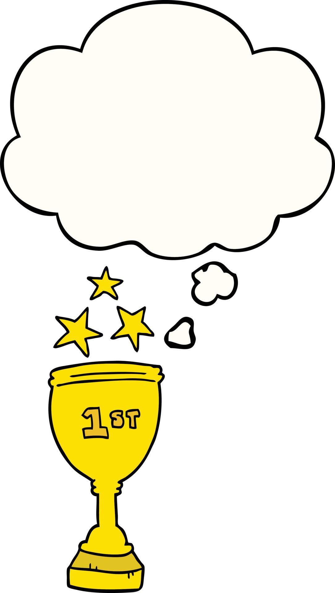 cartoon sports trophy and thought bubble 10651185 Vector Art at Vecteezy