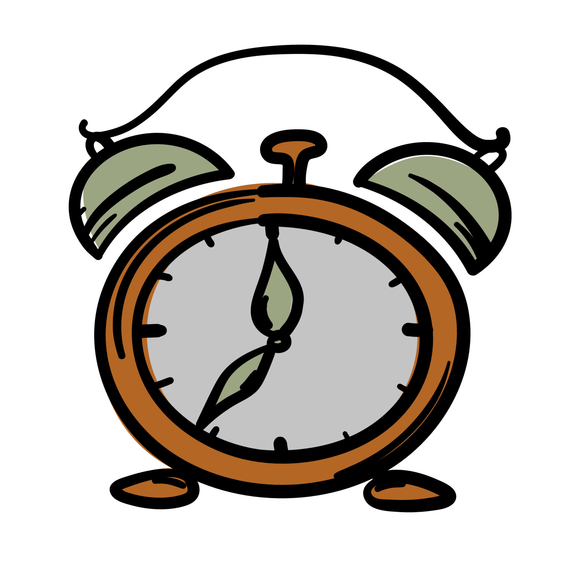 Doodle Simple Alarm Clock Sticker 10651790 Vector Art at Vecteezy