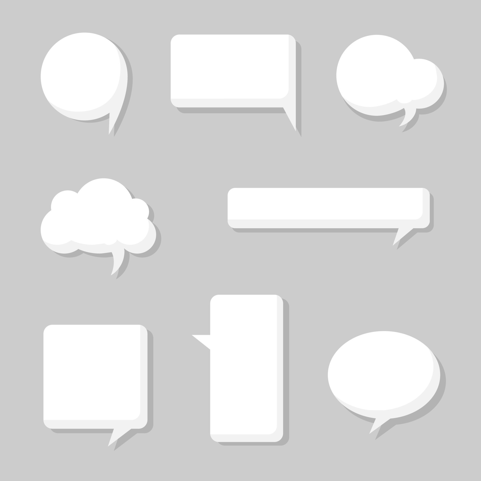 collection set of blank black and white hand drawing speech bubble ...