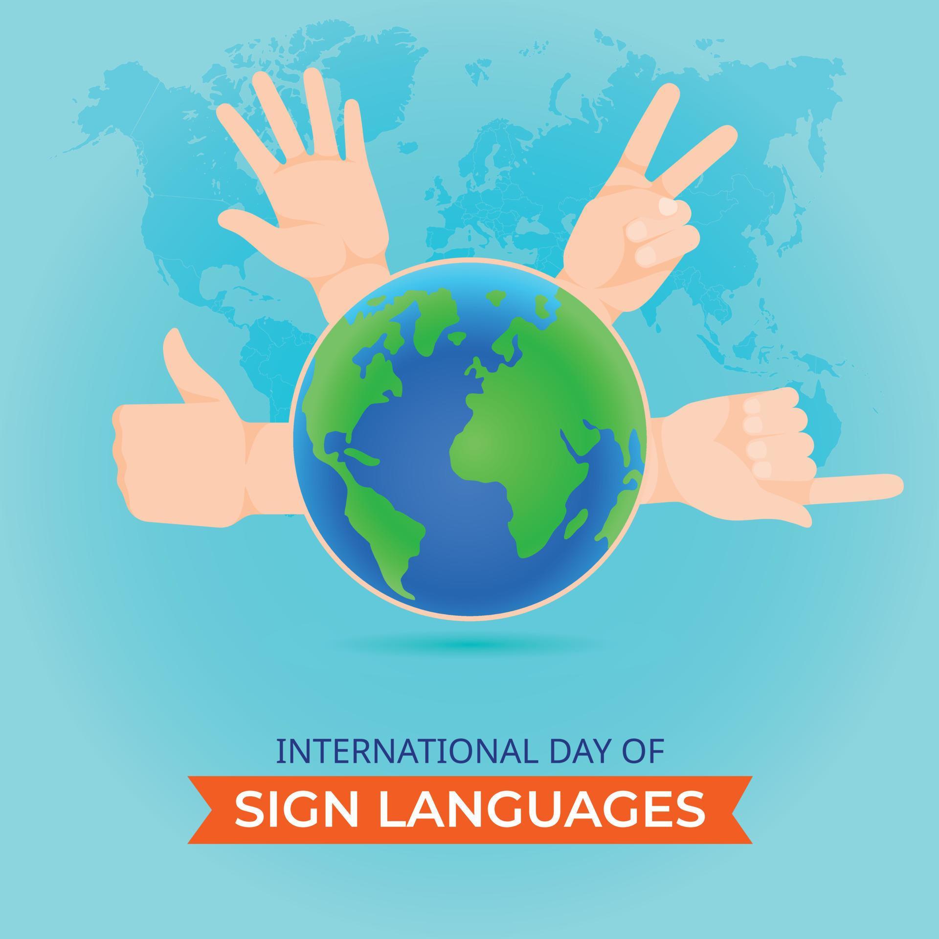 International Day of Sign Languages Background Banner 10653277 Vector ...
