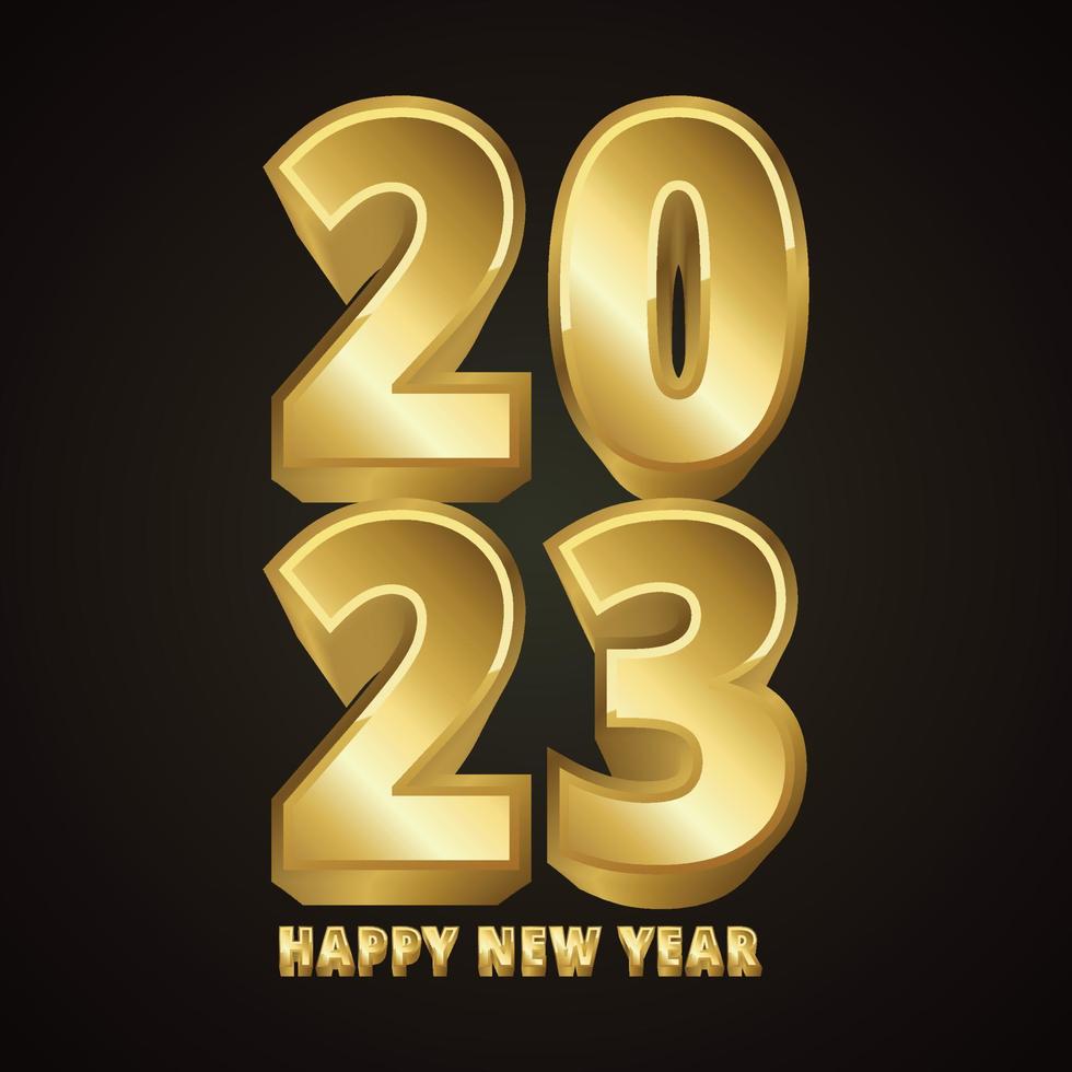 Happy new year 2023 celebration 3d text 10658124 Vector Art at Vecteezy