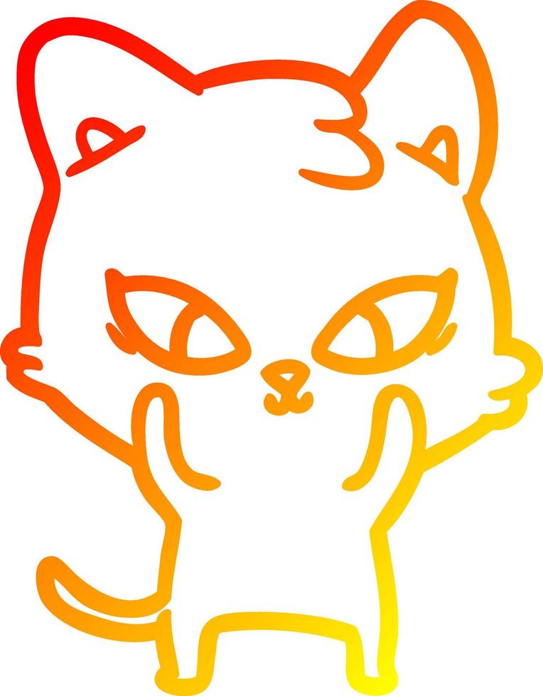 Dibujo De Línea De Gradiente Cálido Lindo Gato De Dibujos Animados 10658328 Vector En Vecteezy