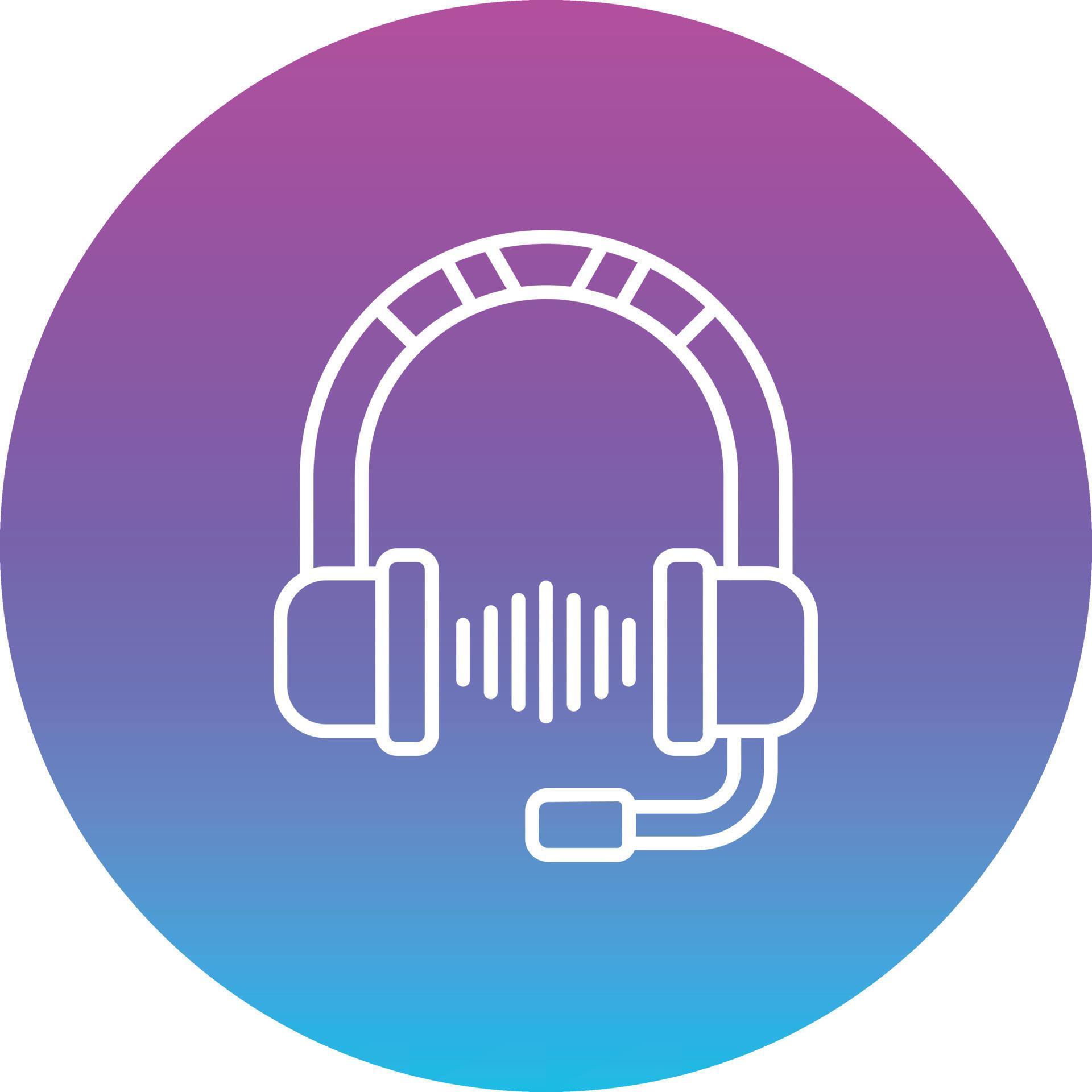 Headphone Gradient Circle Line Inverted Icon 10659184 Vector Art At