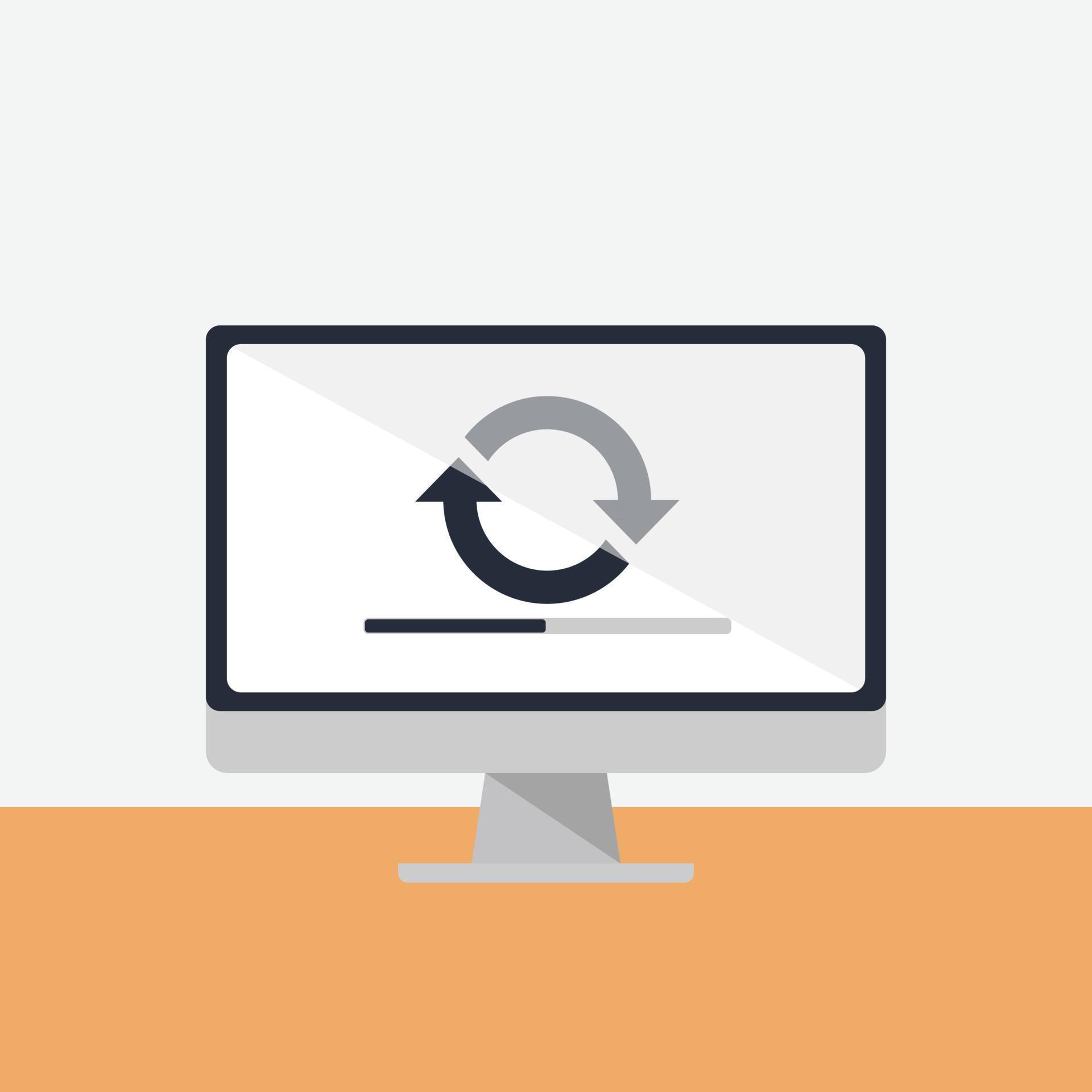 Computer Synchronization Process Flat Illustration Vector Design 10663630 Vector Art At Vecteezy