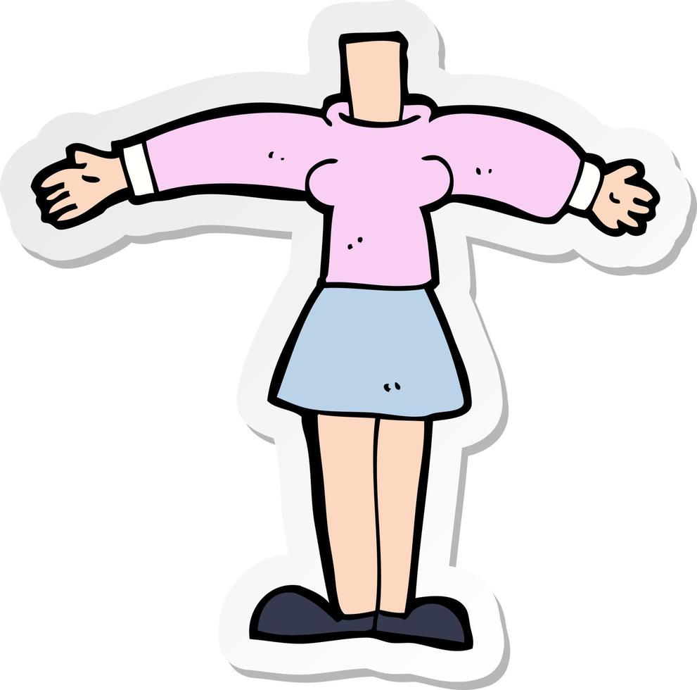 Sticker Of A Cartoon Female Body 10671616 Vector Art At Vecteezy