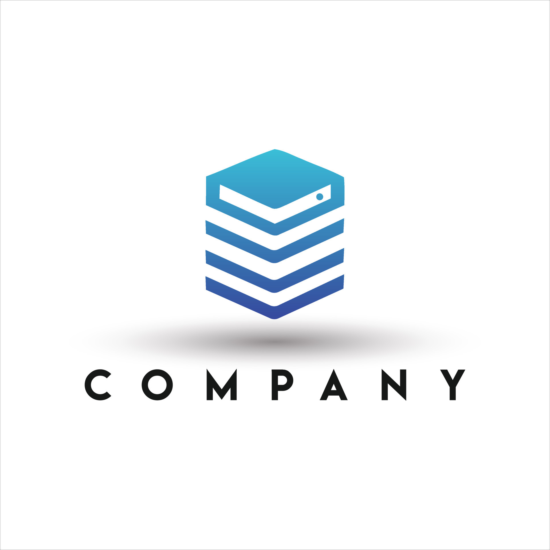 Data center logo. Database hosting emblem. Digital files cloud storage ...