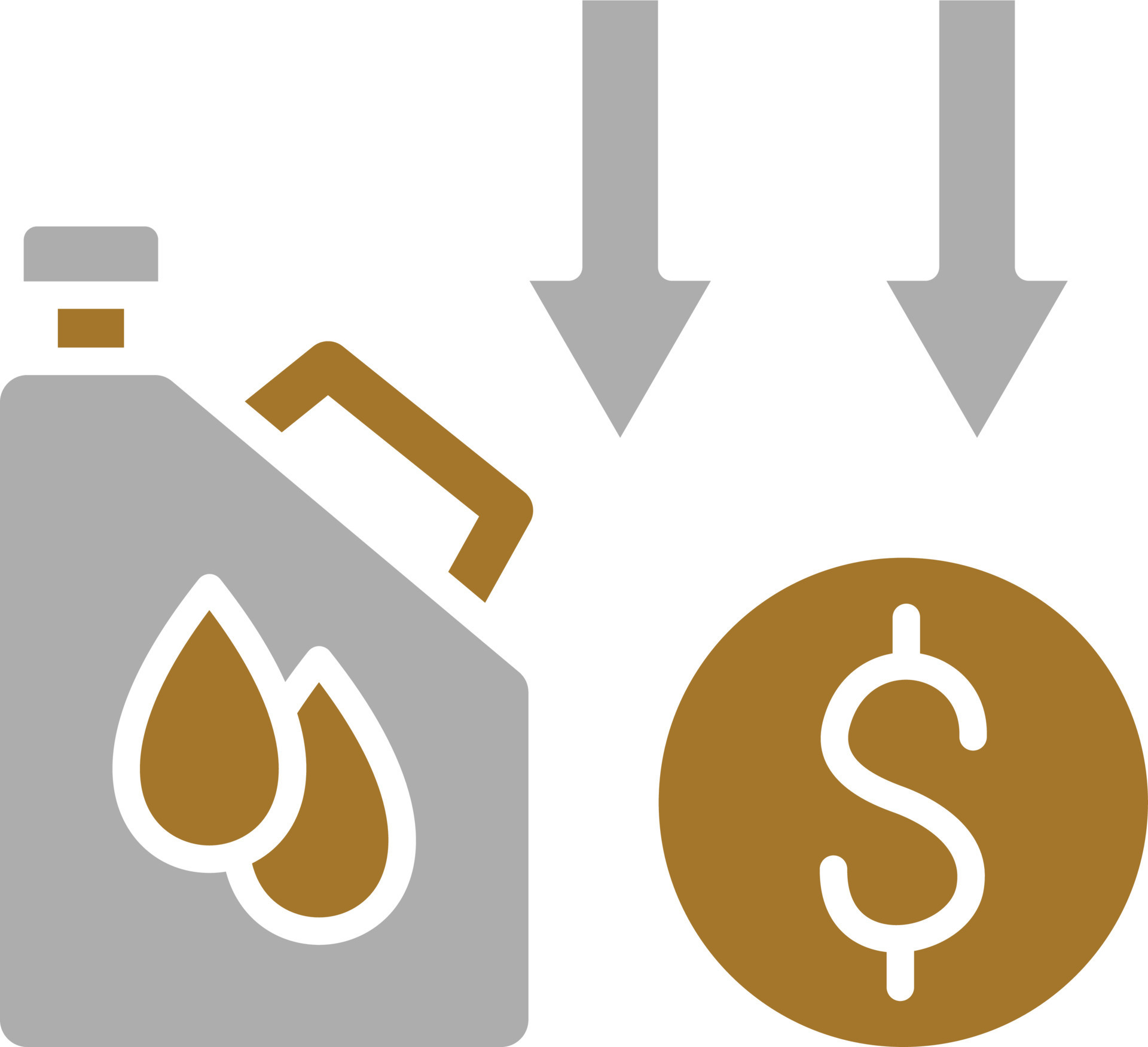 Oil Price Decrease Icon Style 10678968 Vector Art at Vecteezy