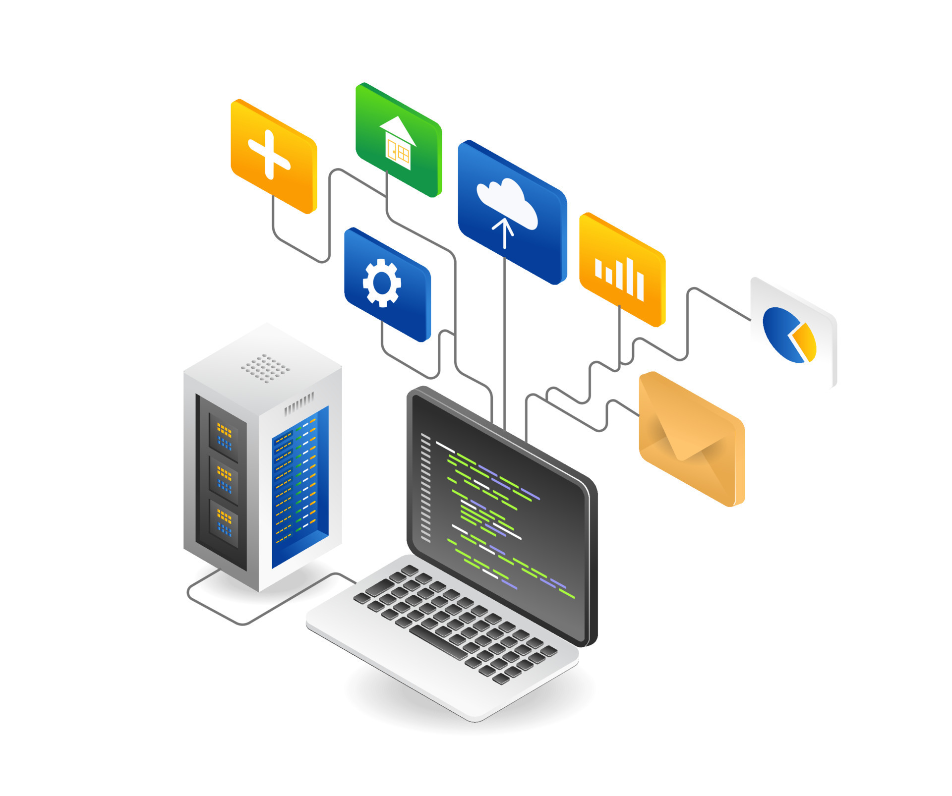 Application Developer Server Network Programming Language 10682275 Vector Art At Vecteezy